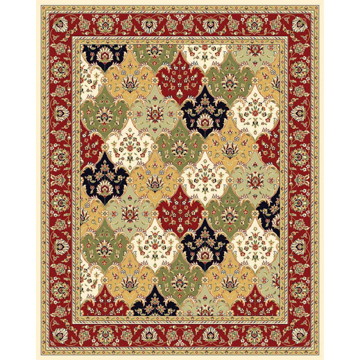 SAFAVIEH Lyndhurst Abigail Traditional Bordered Area Rug, Multi/Red, 4 ...