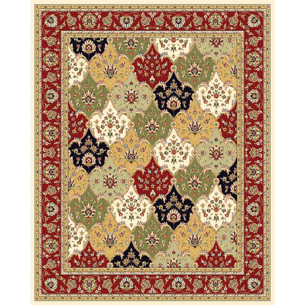 SAFAVIEH Lyndhurst Abigail Traditional Bordered Area Rug, Multi/Red, 8 ...