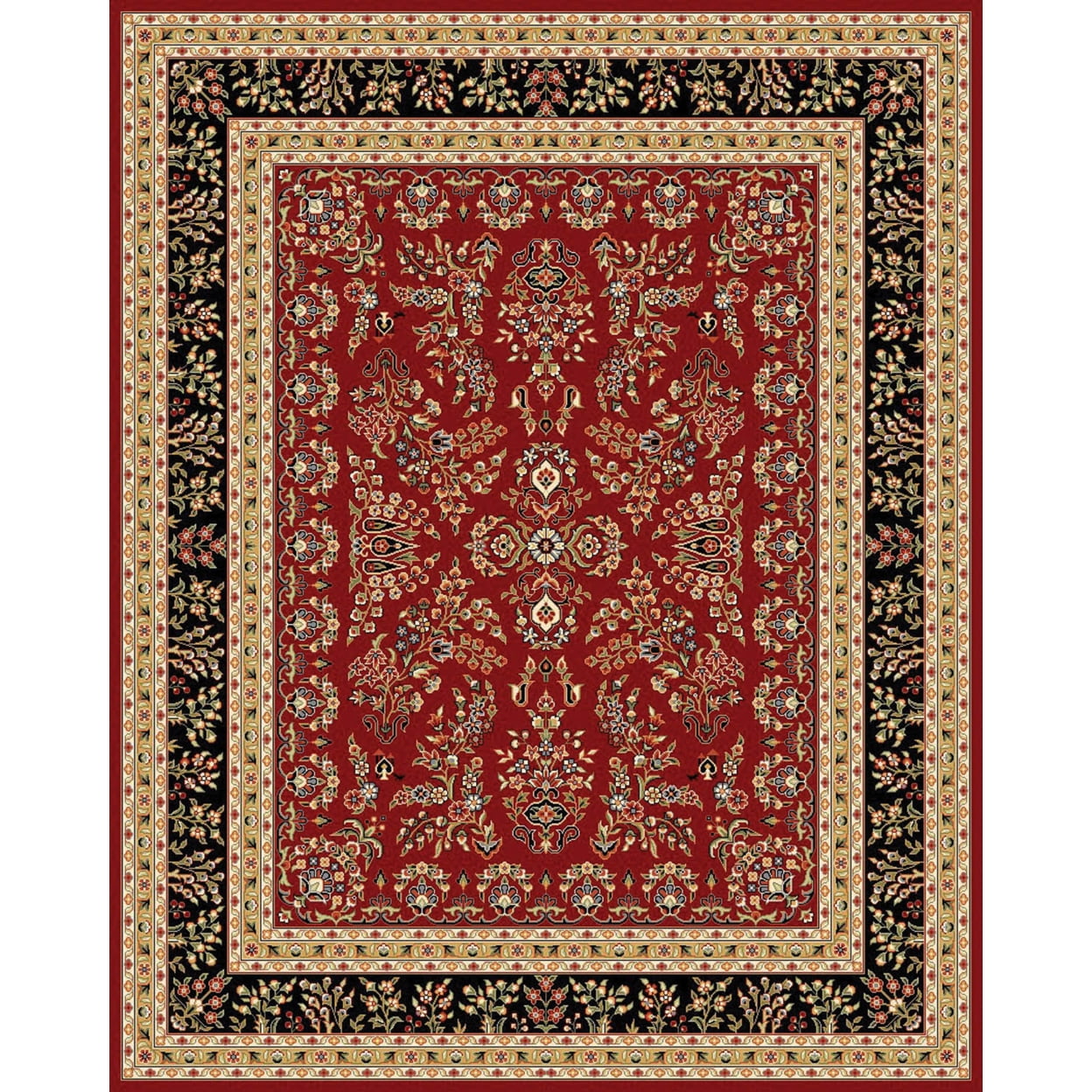 SAFAVIEH Lyndhurst Isadora Traditional Bordered Area Rug, Red/Black, 5 ...