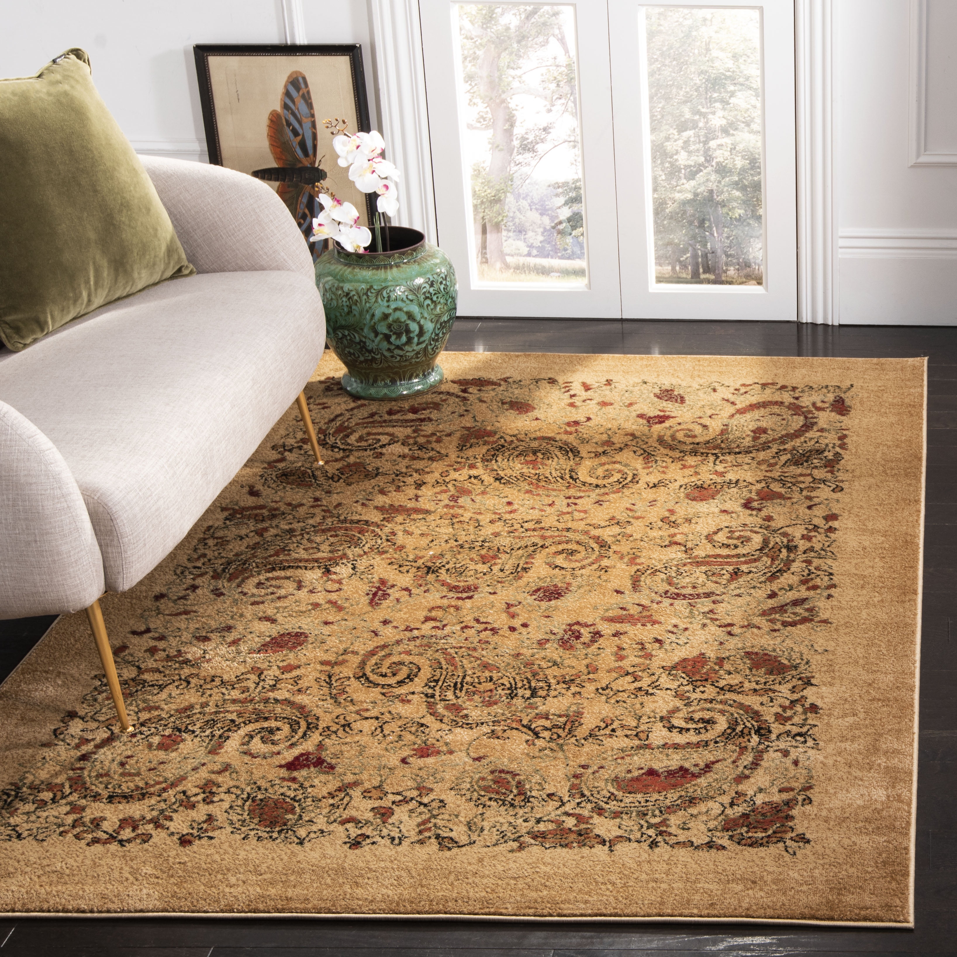 SAFAVIEH Lyndhurst Julia Traditional Floral Area Rug, Beige/Multi, 2'3 ...