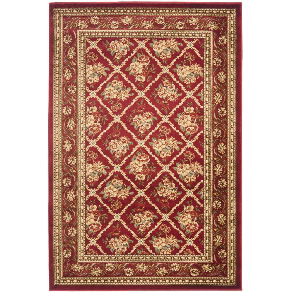 SAFAVIEH Lyndhurst Mason Floral Border Area Rug, Red, 3'3" x 5'3 ...