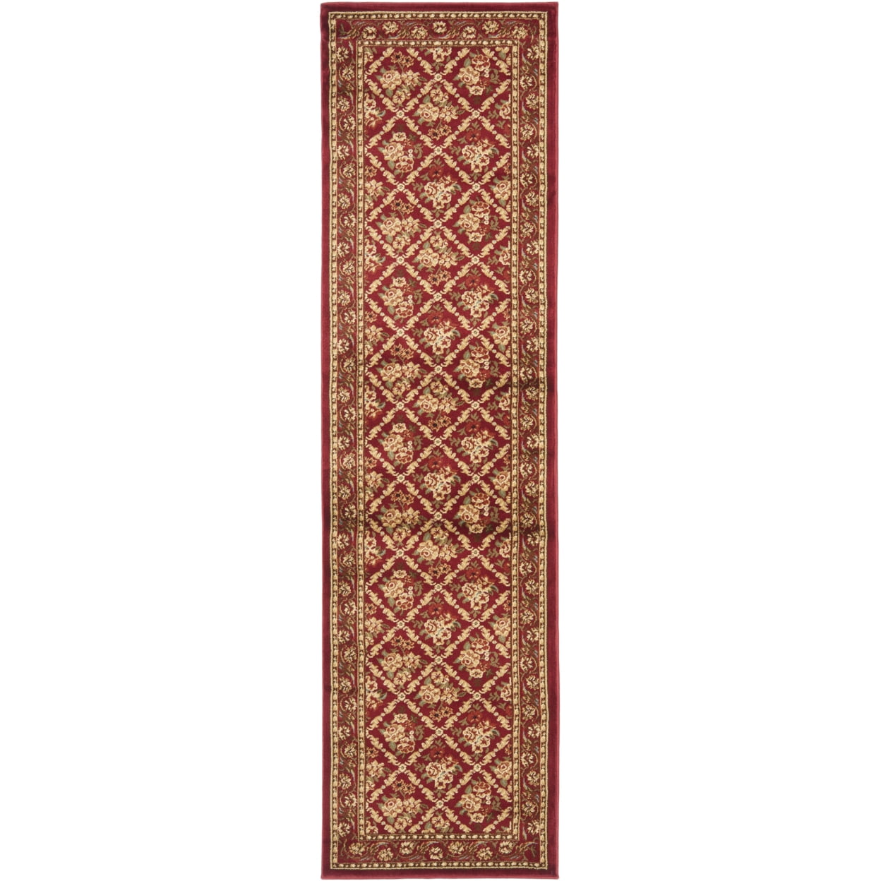 SAFAVIEH Lyndhurst Mason Floral Border Area Rug, Red, 5'3" x 7'6 ...