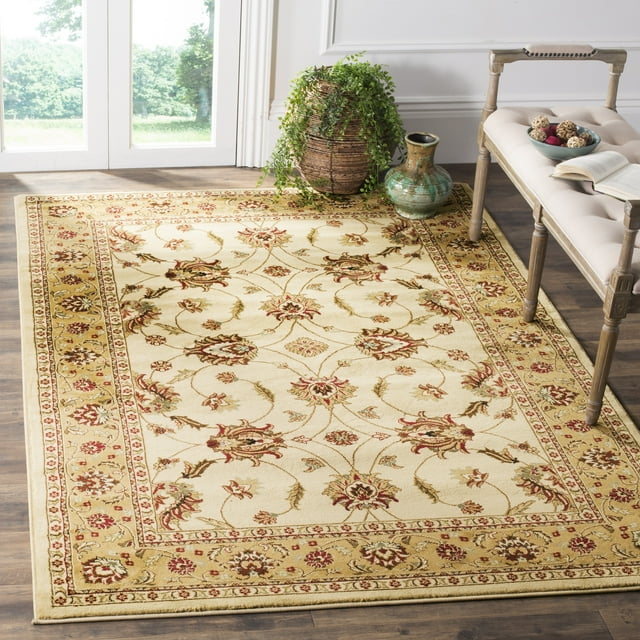 SAFAVIEH Lyndhurst Miah Floral Border Area Rug, Ivory/Beige, 6'7" x 9'6 ...