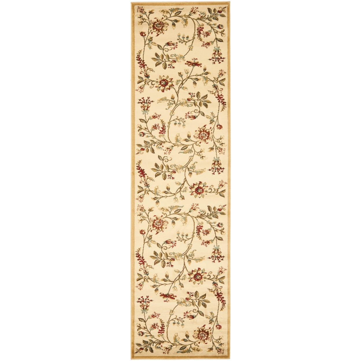 SAFAVIEH Lyndhurst Milo Floral Border Runner Rug, Ivory/Multi, 2'3" x 8 ...