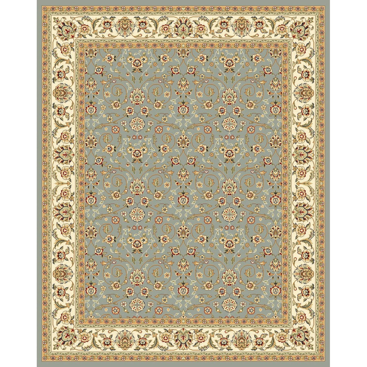 SAFAVIEH Lyndhurst Pearl Traditional Bordered Runner Rug, Light Blue ...