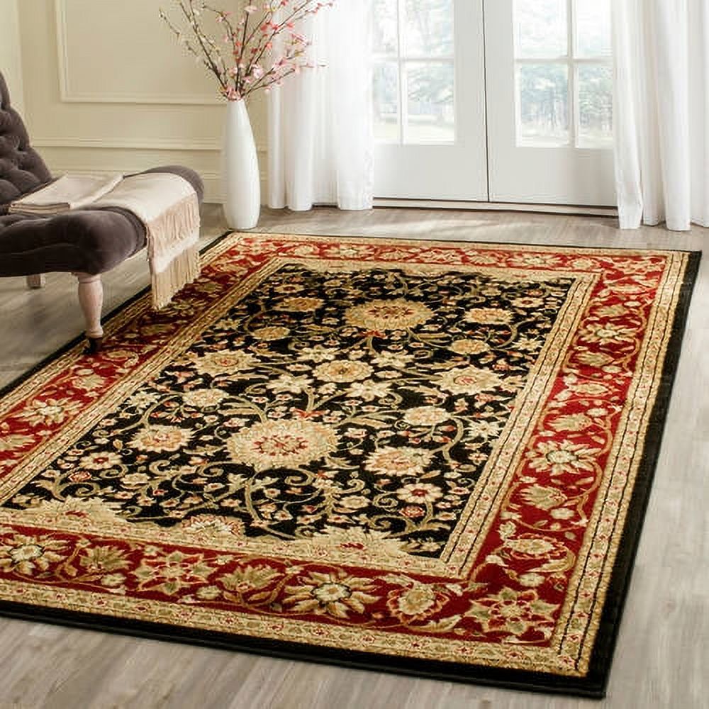 SAFAVIEH Lyndhurst Marshall Floral Border Area Rug, Red/Black, 8' x 11 ...
