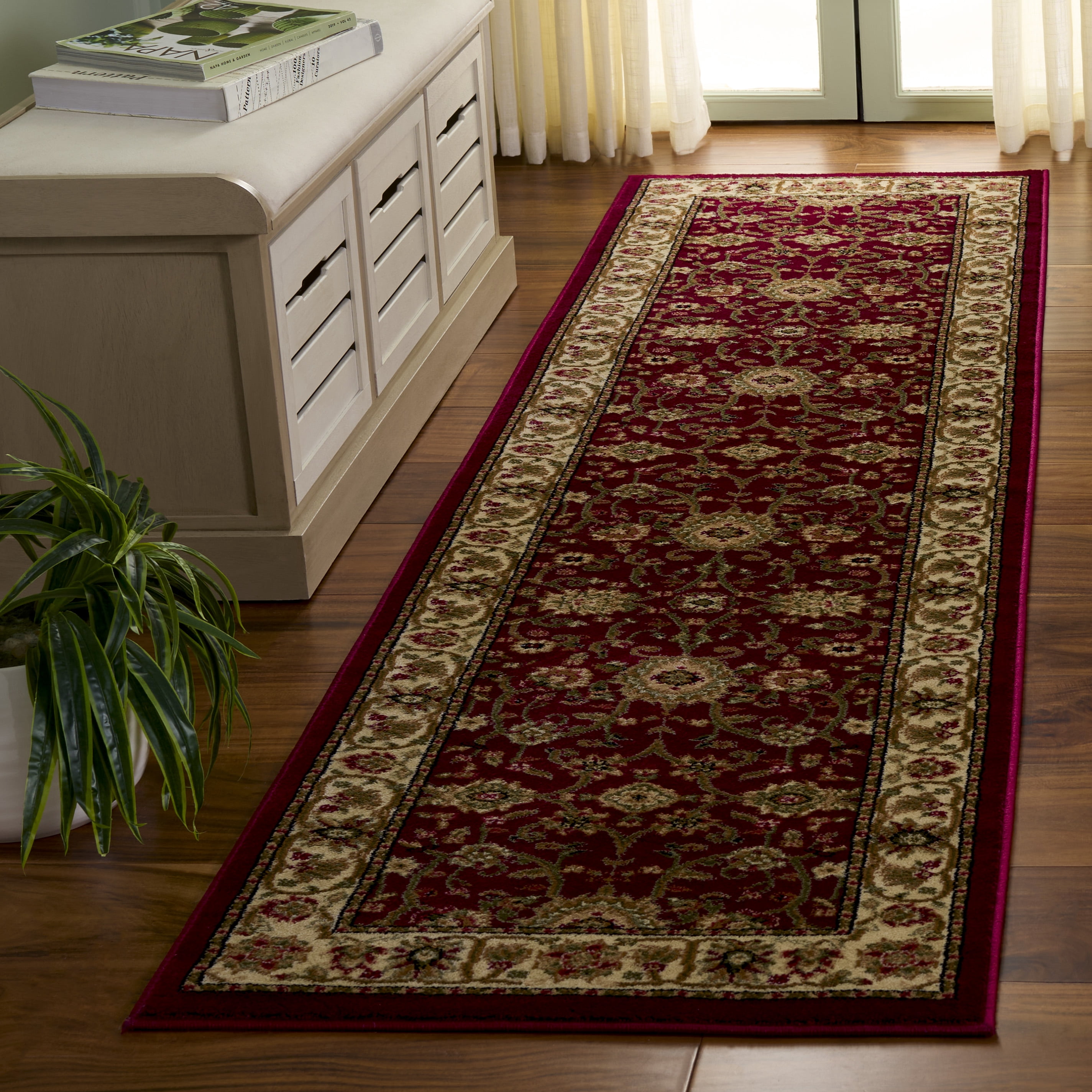 Safavieh Lyndhurst Victoria Floral Runner Rug, Red/Ivory, 2'3" x 8 ...