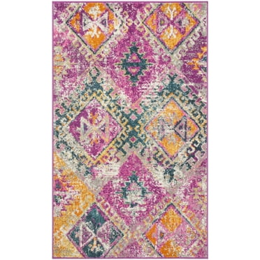SAFAVIEH Radiance Jasna Abstract Area Rug, Teal/Magenta, 3'3" x 5 ...