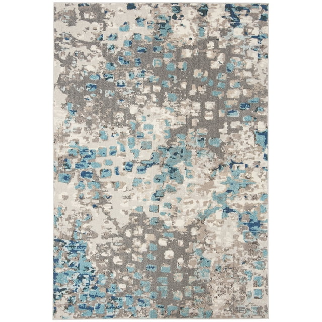 SAFAVIEH Madison Candelario Abstract Polka Dots Area Rug, Grey/Blue, 4 ...