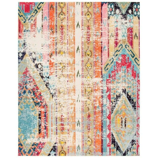SAFAVIEH Madison Christabella Overdyed Striped Area Rug, Blue/Orange ...