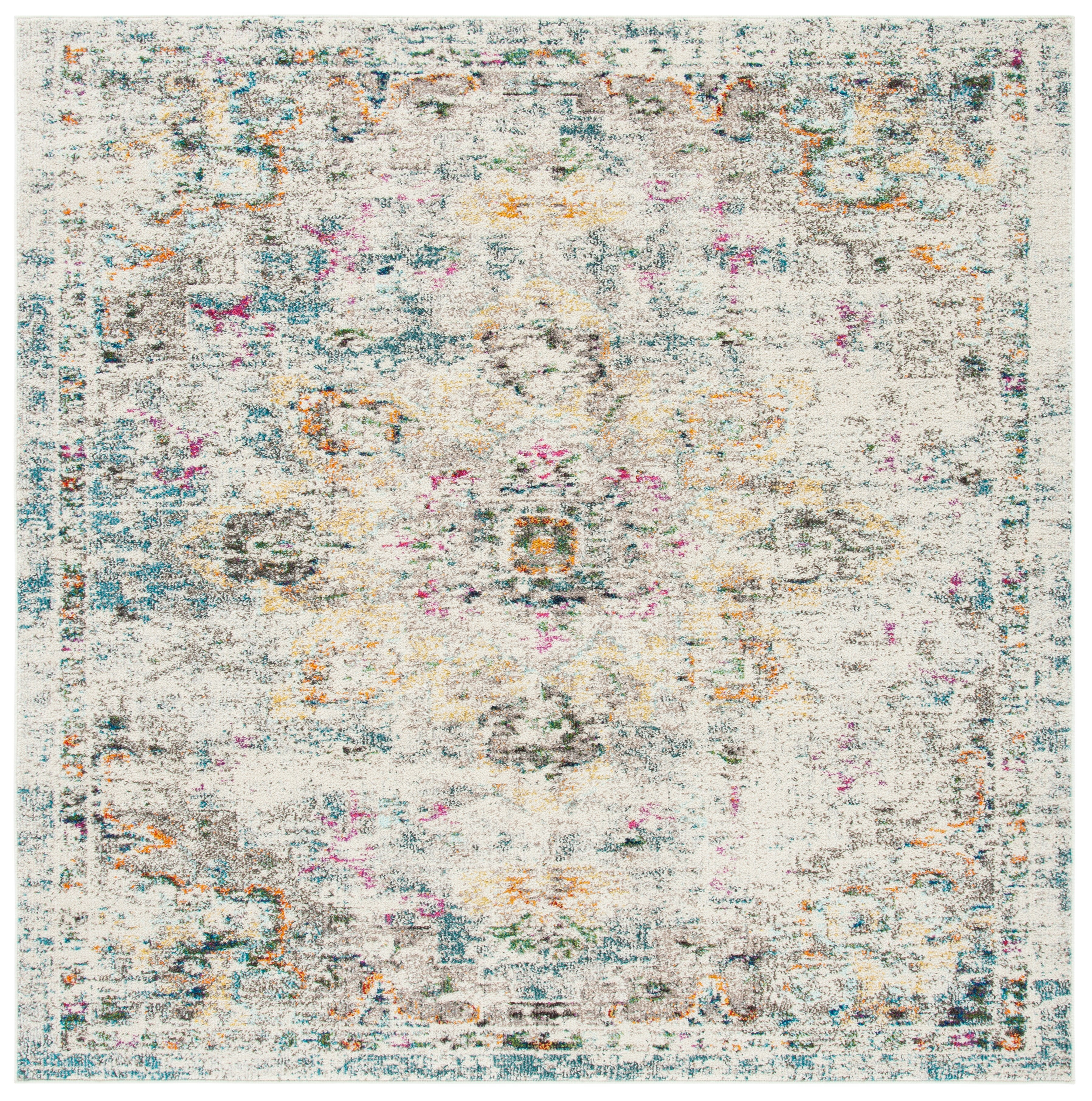 SAFAVIEH Madison Dalia Oriental Area Rug, Grey/Gold, 9' x 9' Square ...