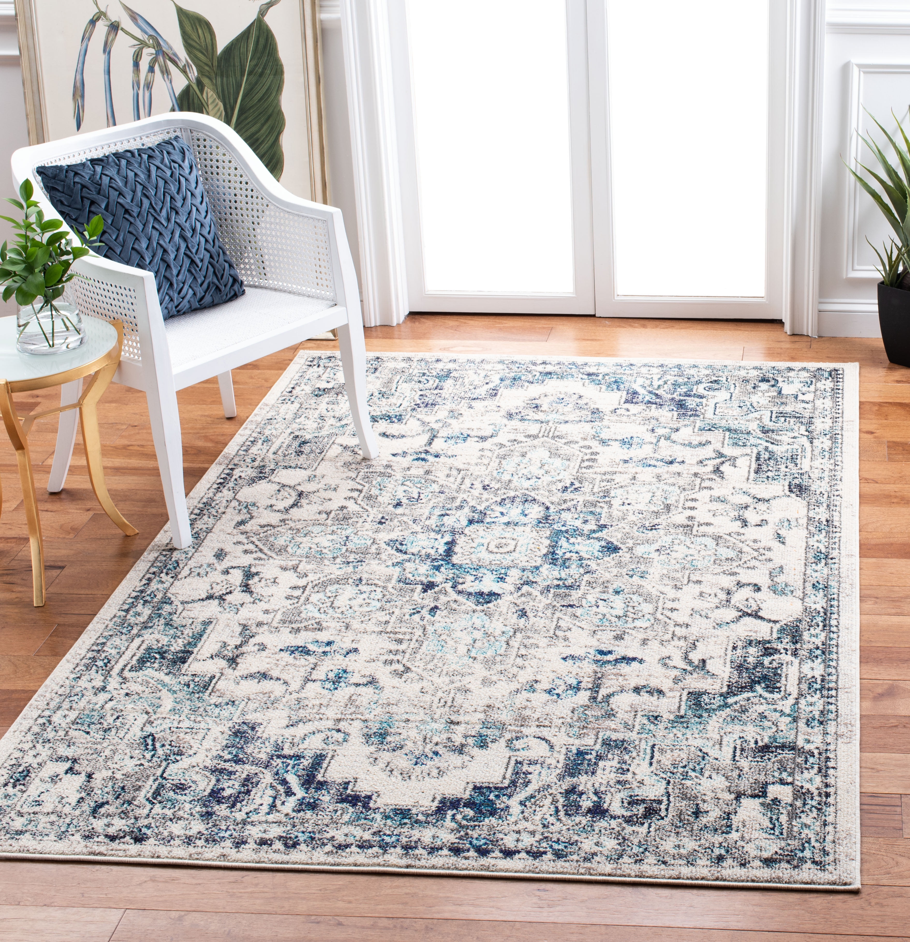 SAFAVIEH Madison Dalia Oriental Area Rug, Ivory/Grey, 6' x 9' - Walmart.com