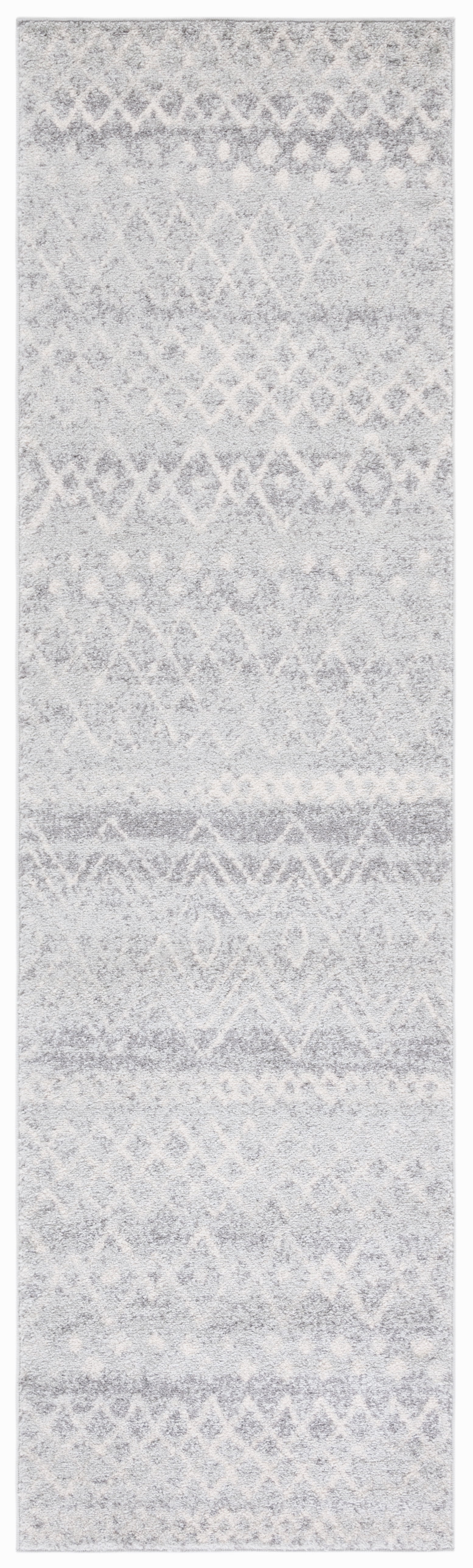 SAFAVIEH Madison Hannah Geometric Runner Rug, Silver/Ivory, 2'3" x 6 ...