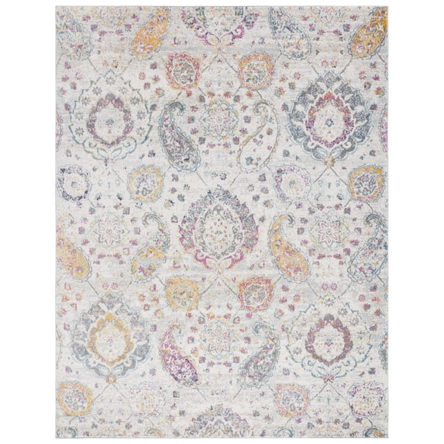 SAFAVIEH Madison Hope Floral Paisley Area Rug, Grey/Gold, 8' x 10 ...