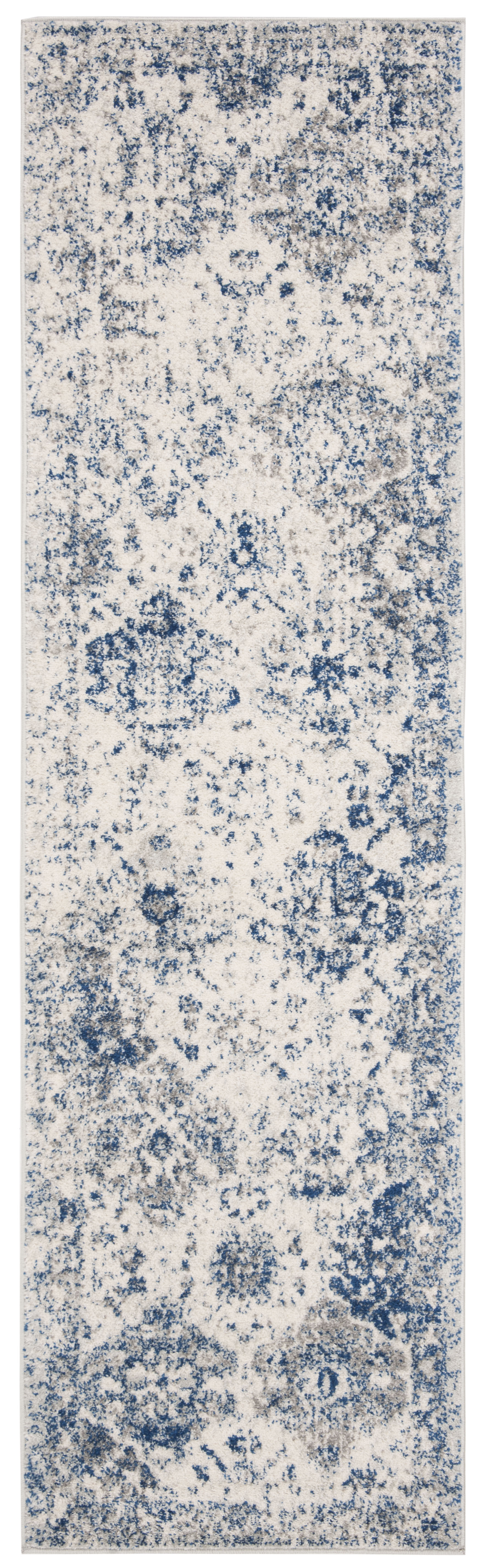 SAFAVIEH Madison Judith Distressed Area Rug, White/Royal Blue, 5' x 5 ...
