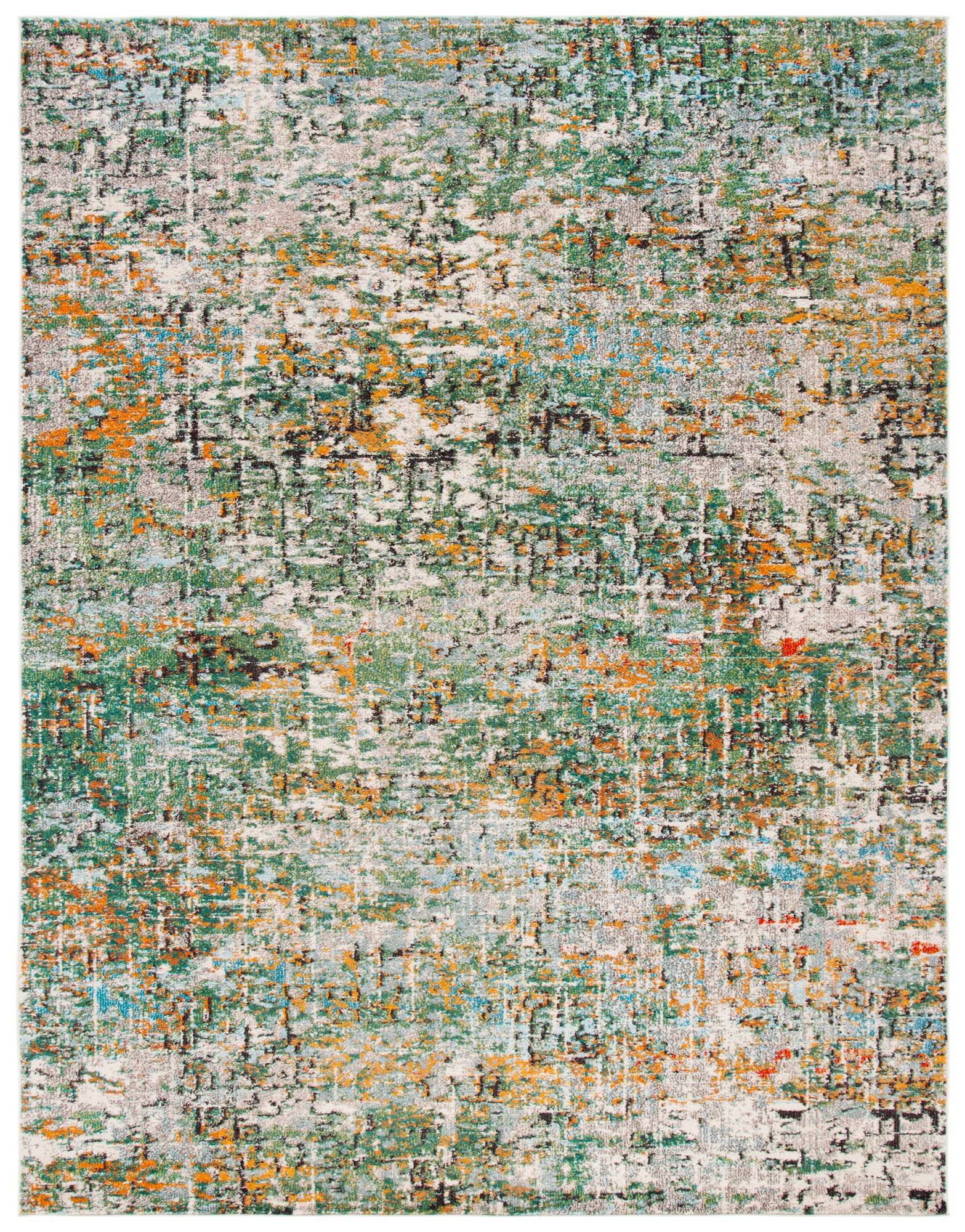 SAFAVIEH Madison Seanan Abstract Area Rug, Green/Ivory, 8' x 10 ...