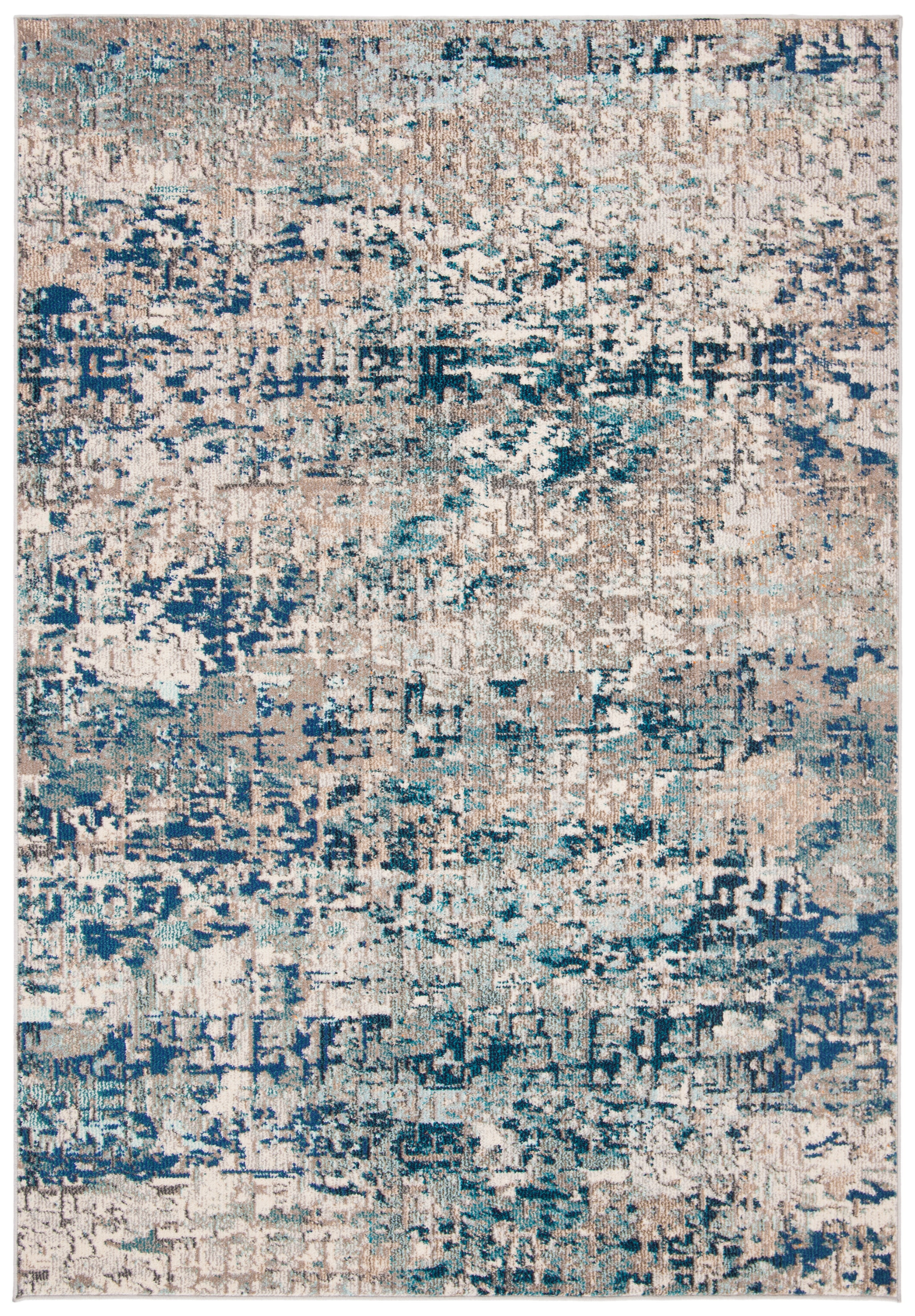 SAFAVIEH Madison Kebo Abstract Area Rug, Grey/Blue, 5'3" x 7'6 ...