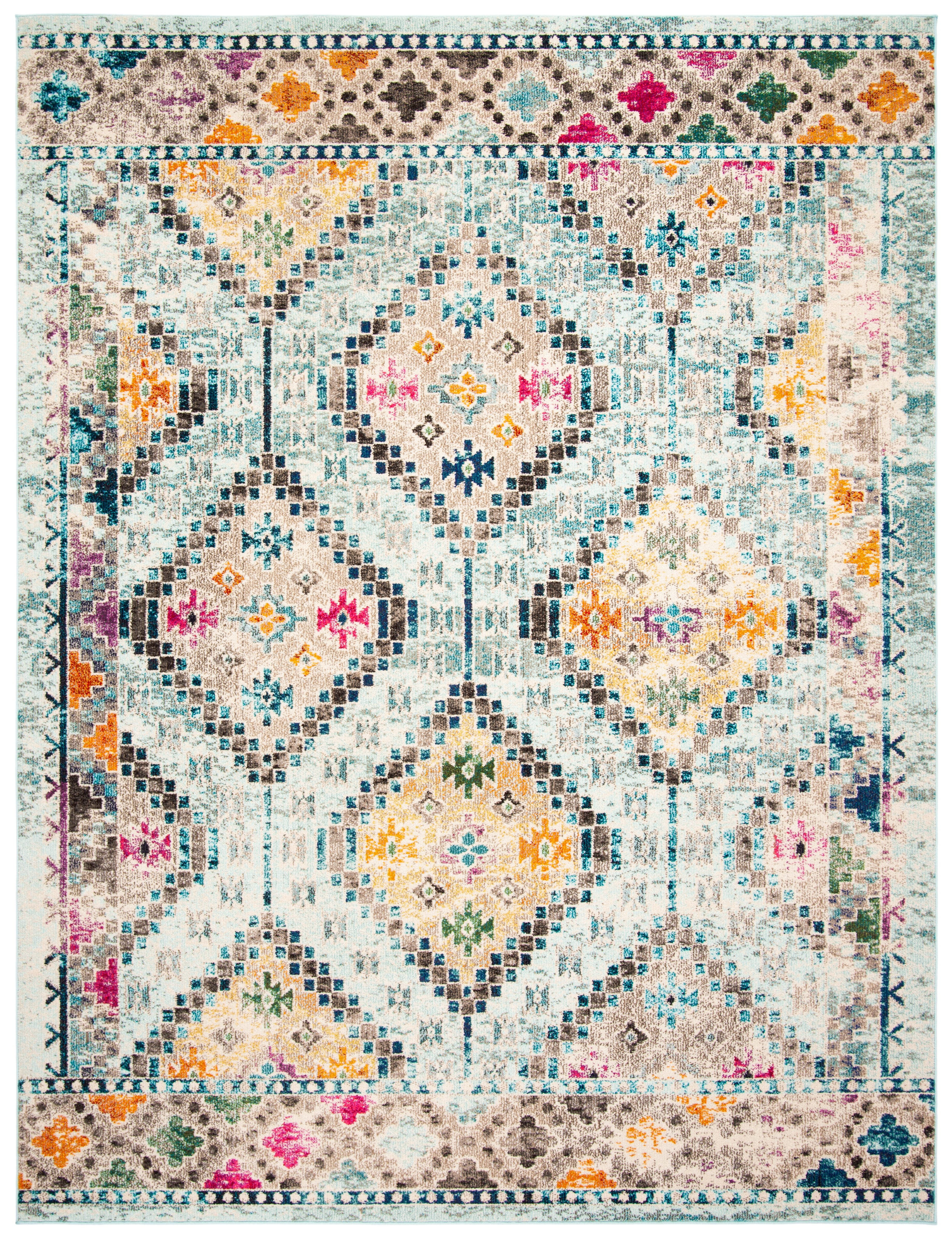 SAFAVIEH Madison Lanford Southwestern Area Rug, Blue/Yellow, 10' x 14 ...