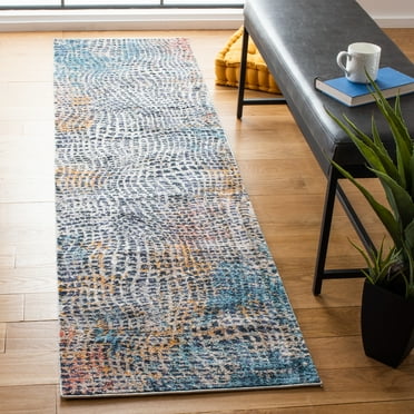 SAFAVIEH Madison Seanan Abstract Runner Rug, Green/Ivory, 2'2" x 12 ...