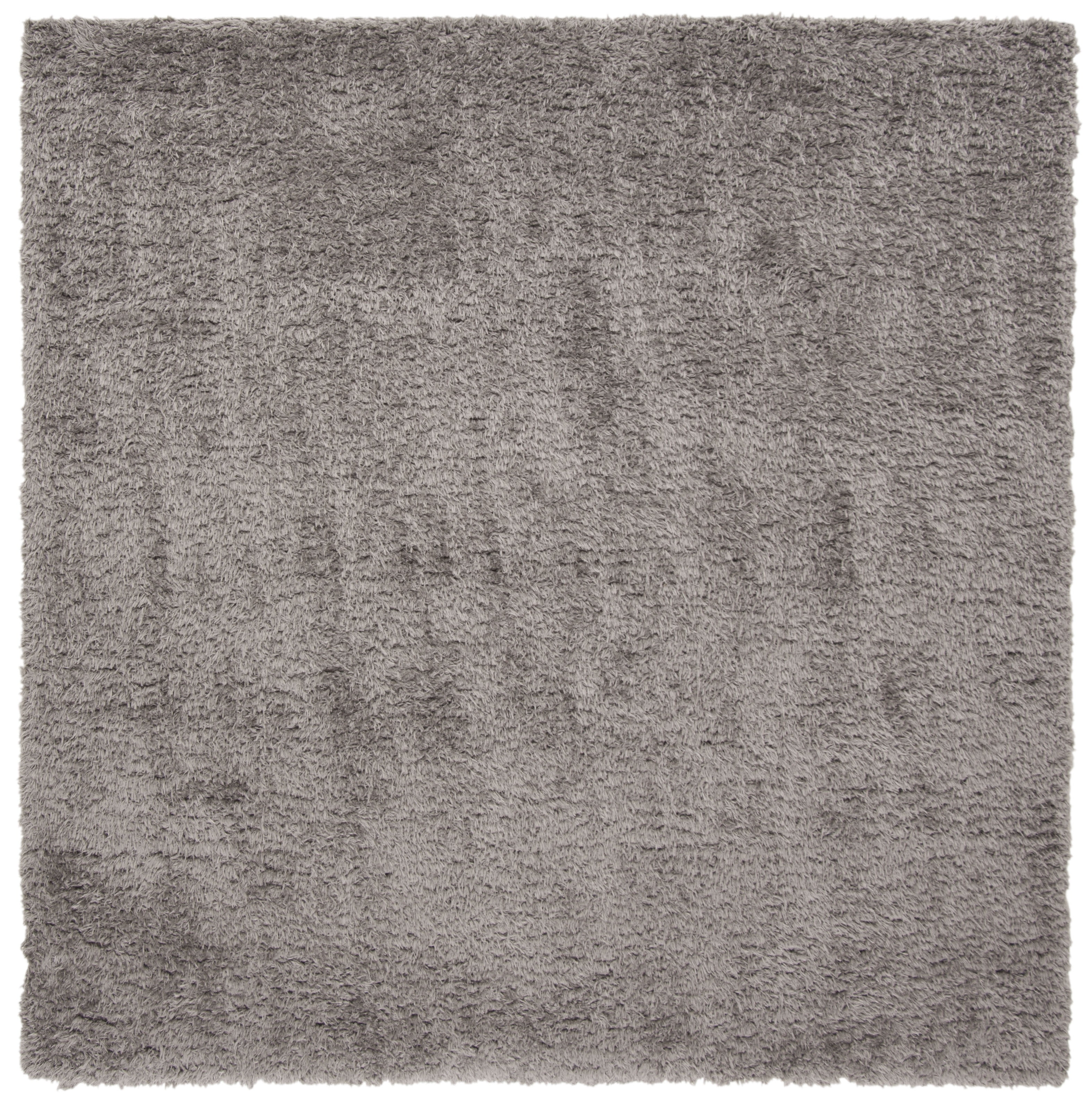 SAFAVIEH Madrid Miah Solid Polyester Shag Area Rug, Charcoal, 6'7" x 6 ...