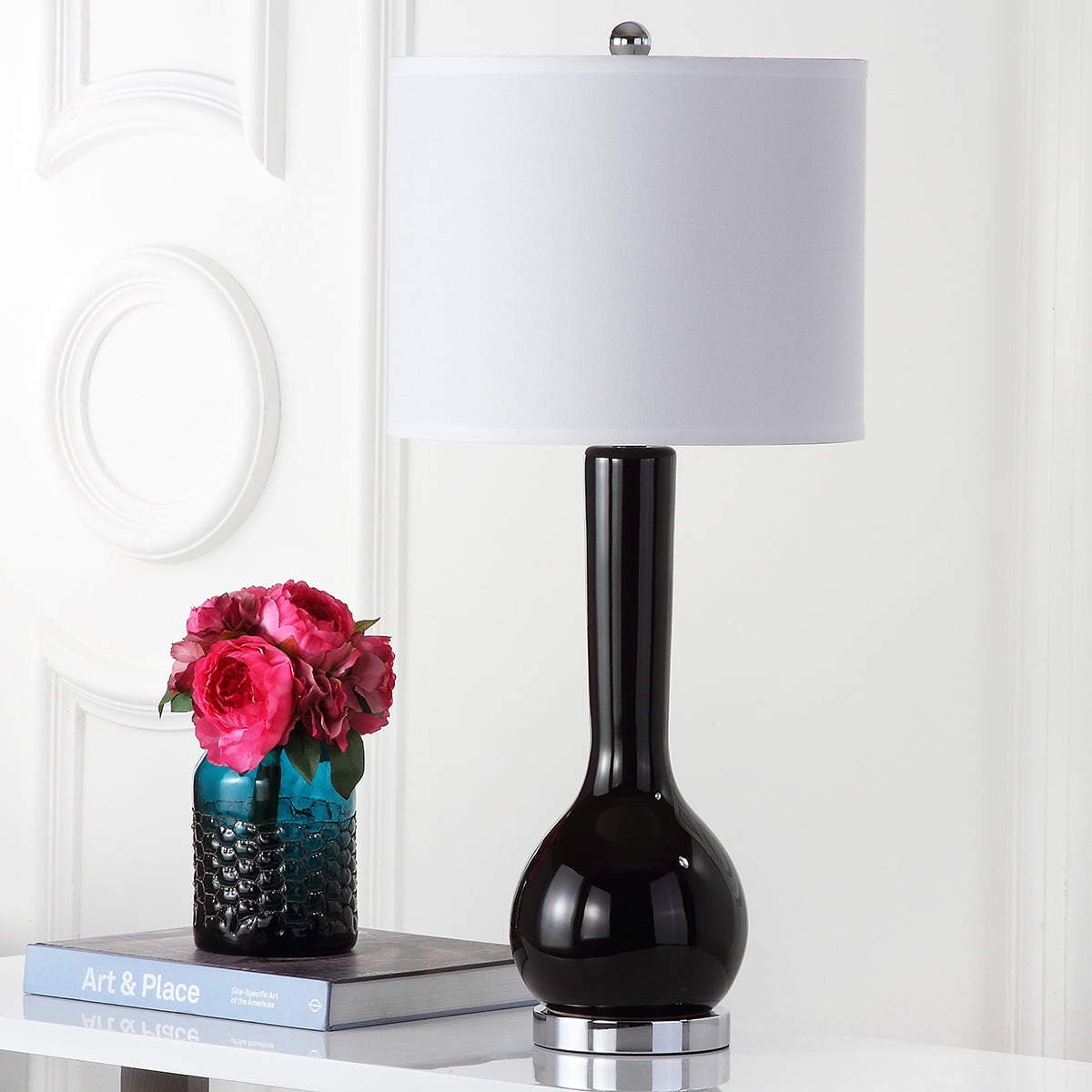 SAFAVIEH Mae Long Neck Table Lamp (Set of 2) | Black | - Walmart.com