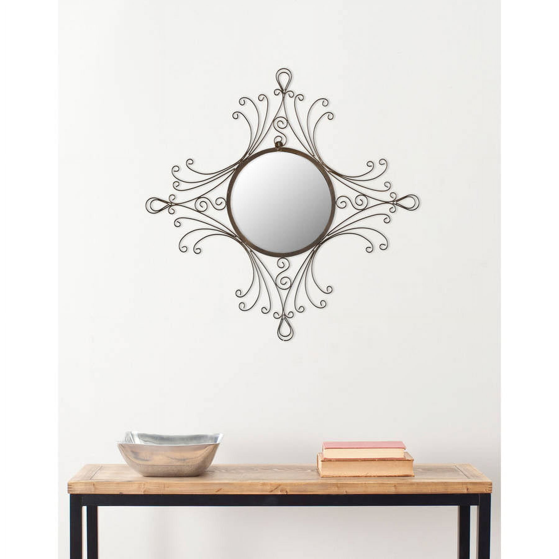 SAFAVIEH Maltese Round Glam Mirror, Espresso - Walmart.com