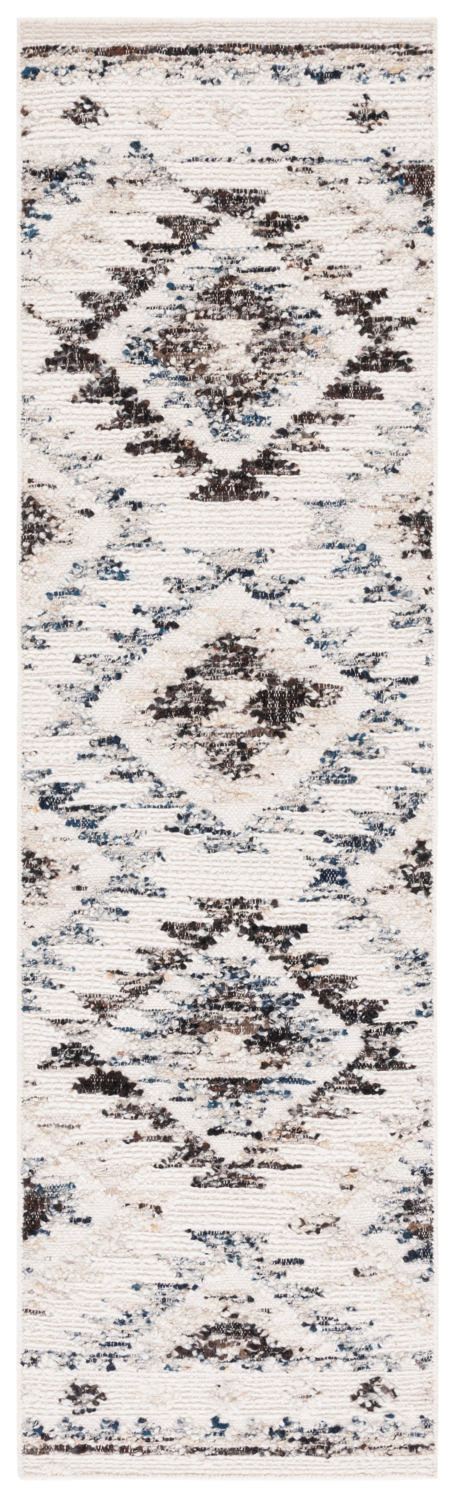 SAFAVIEH Manhattan Valentina Southwestern Runner Rug, Ivory/Charcoal, 2 ...
