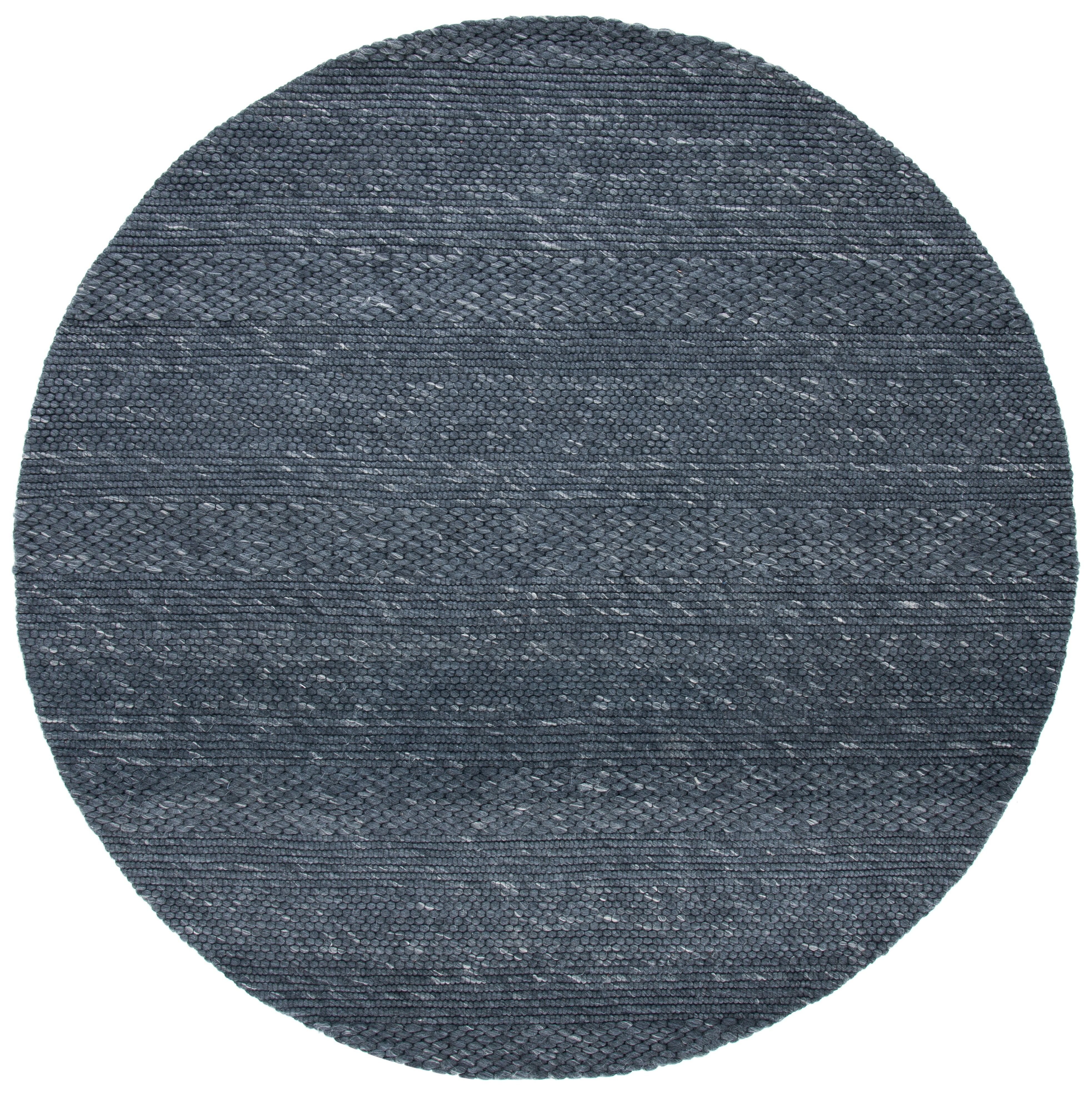 SAFAVIEH Marbella Cassarah Striped Area Rug, Charcoal, 3' x 3' Round ...