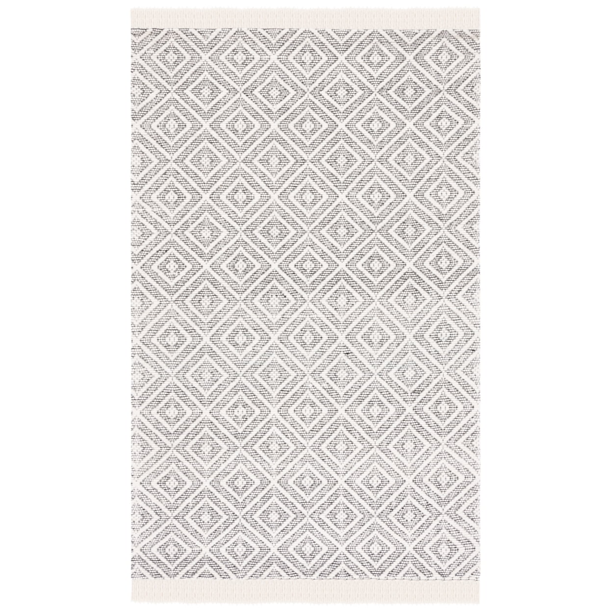 SAFAVIEH Marbella Chelsey Diamond Area Rug, Ivory/Black, 4' x 6 ...