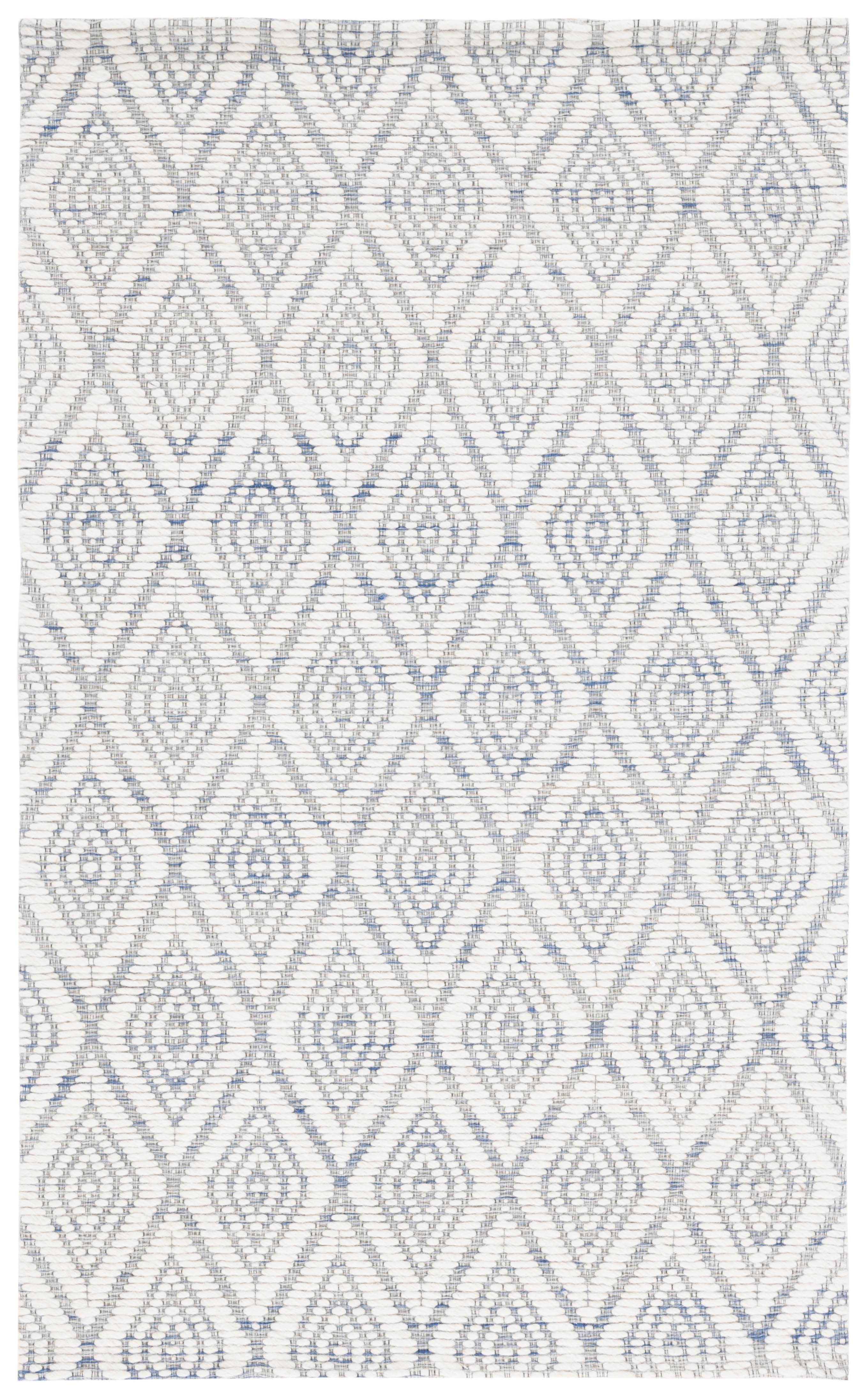 SAFAVIEH Marbella Winston Diamond Area Rug, Blue/Ivory, 3' x 5 ...