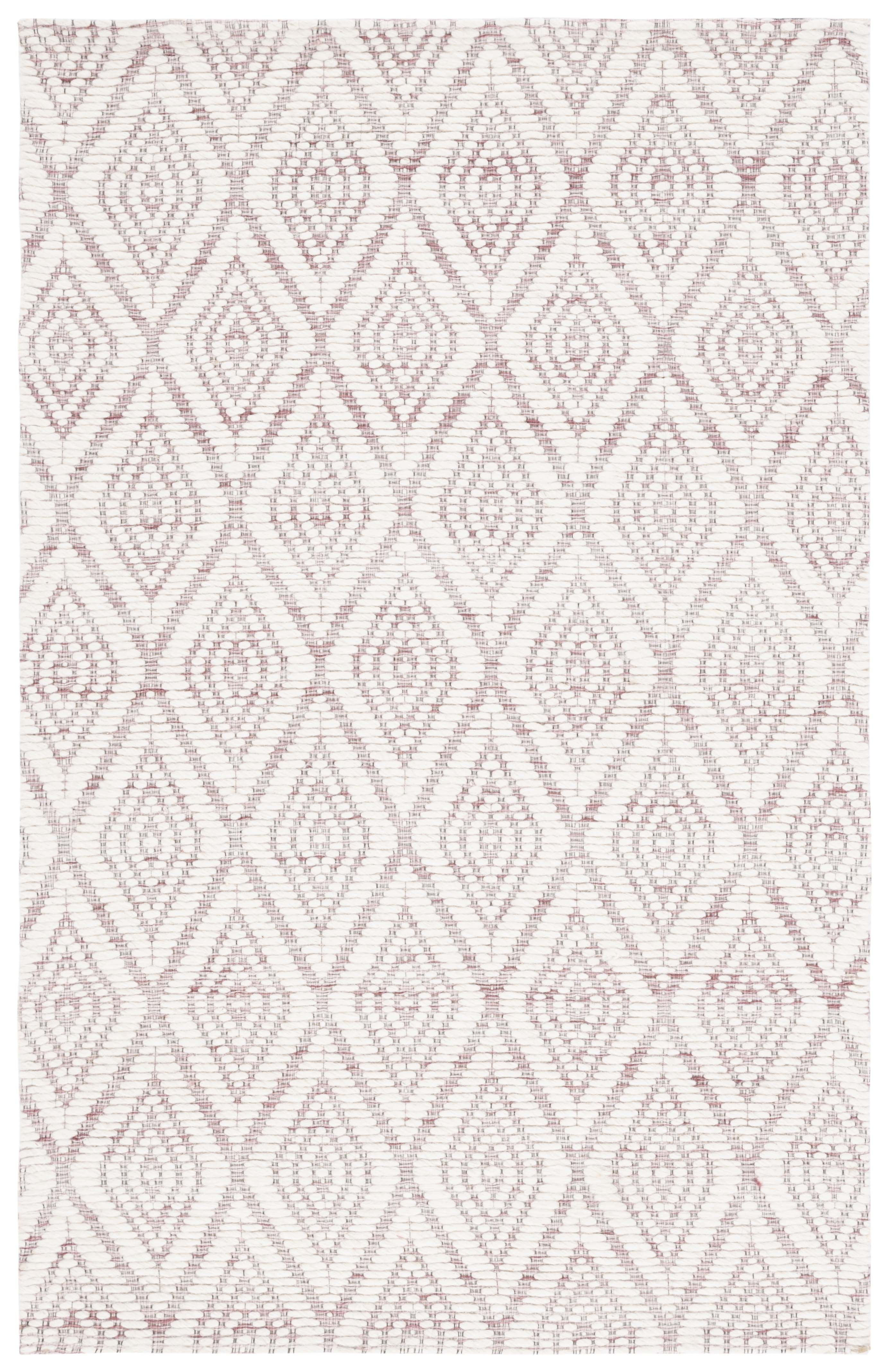 SAFAVIEH Marbella Winston Diamond Area Rug, Dark Pink/Ivory, 3' x 5 ...