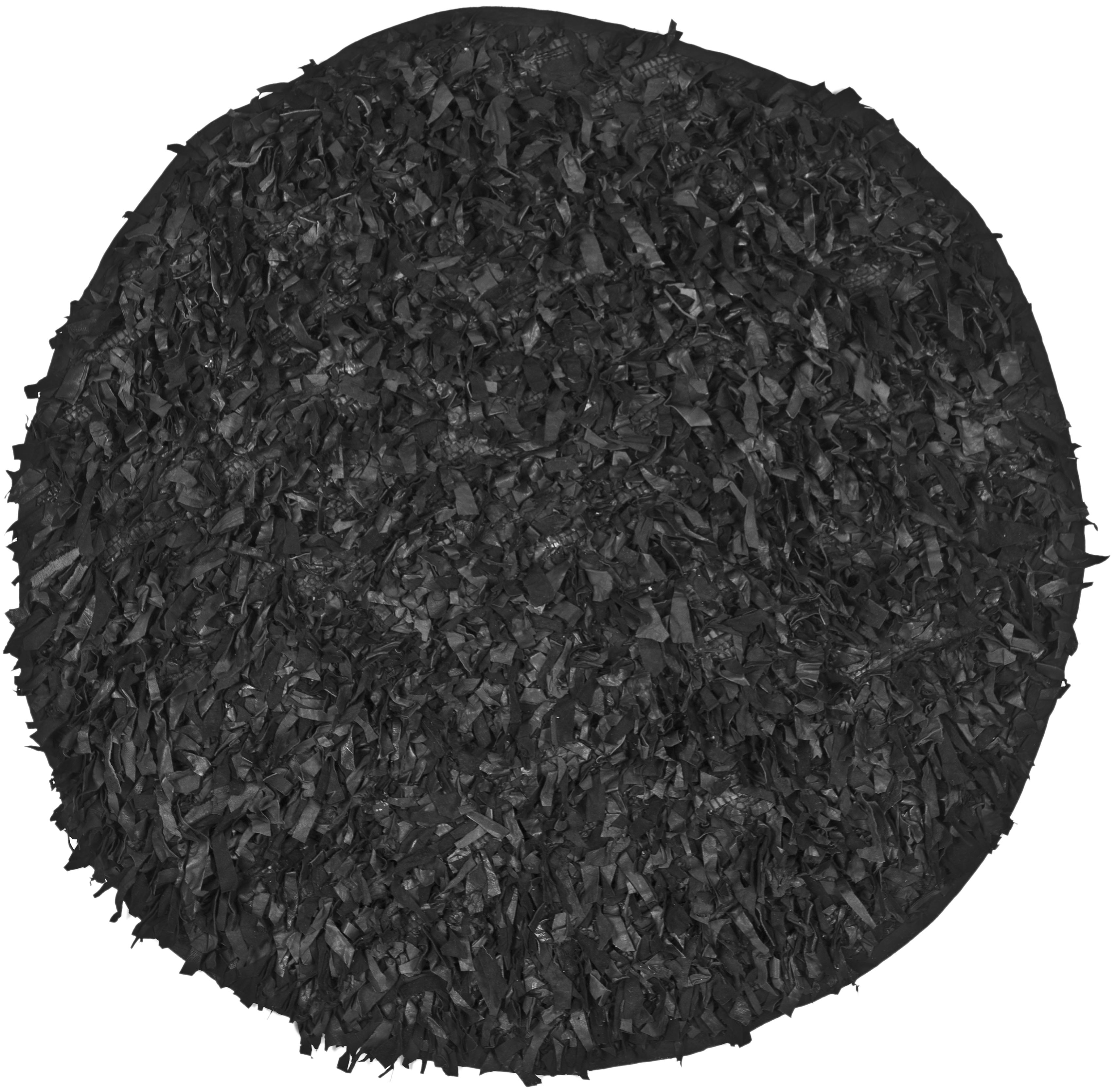 SAFAVIEH Mariam Leather Shag Area Rug, Black, 6' x 6' Round - Walmart.com