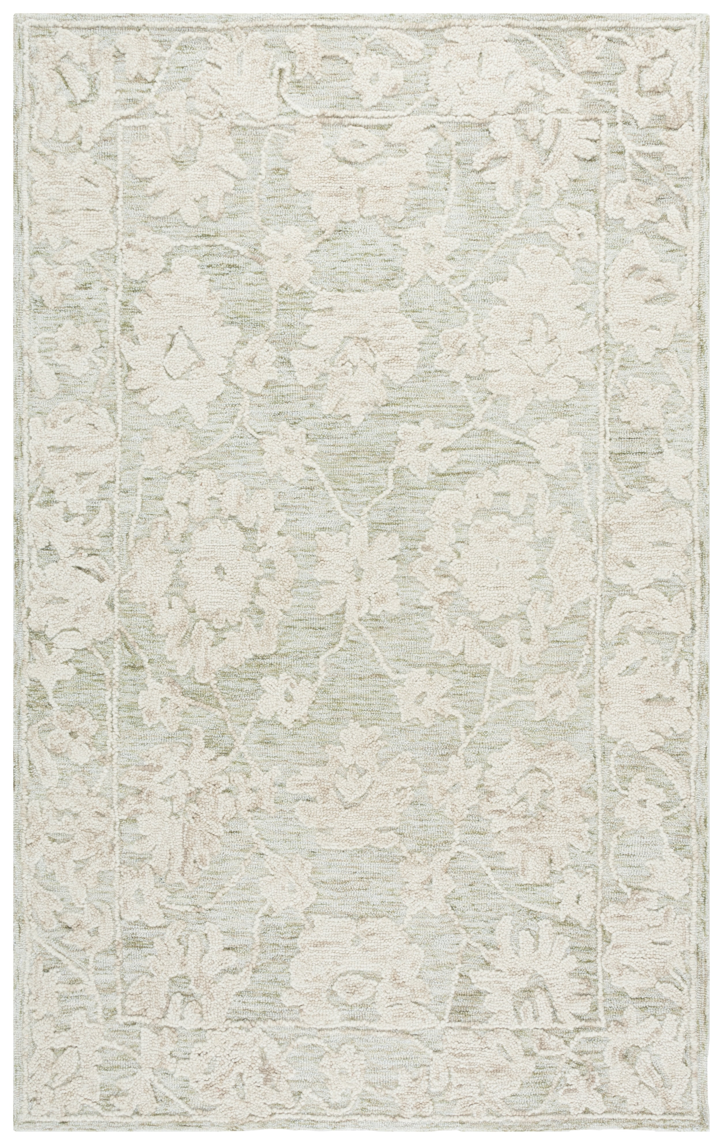 SAFAVIEH Marquee Ivory Floral Area Rug, Grey/Light Brown, 4' x 6 ...