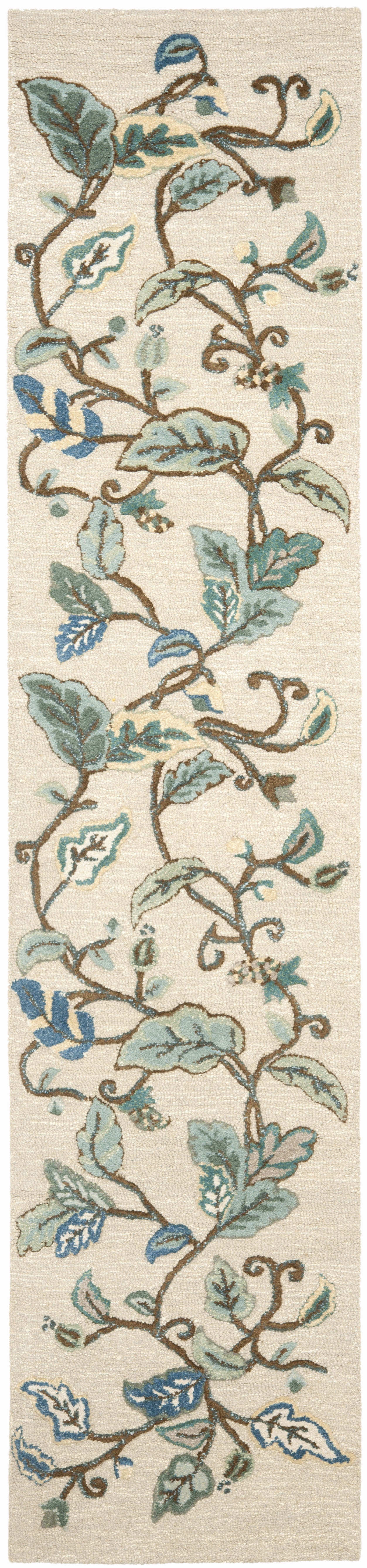 SAFAVIEH Martha Stewart Autumn Woods Floral Runner Rug, Colonial Blue ...