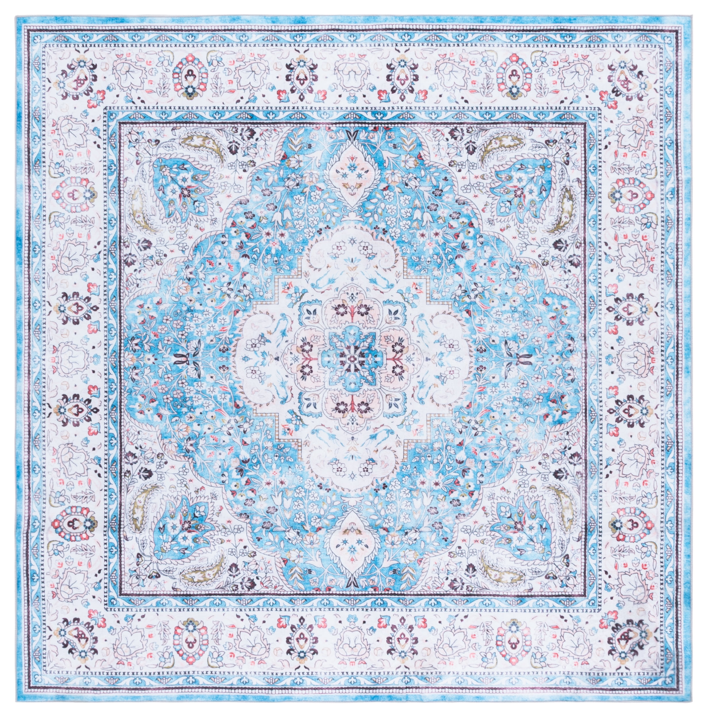 SAFAVIEH Martha Stewart Felix Medallion Machine Washable Area Rug ...