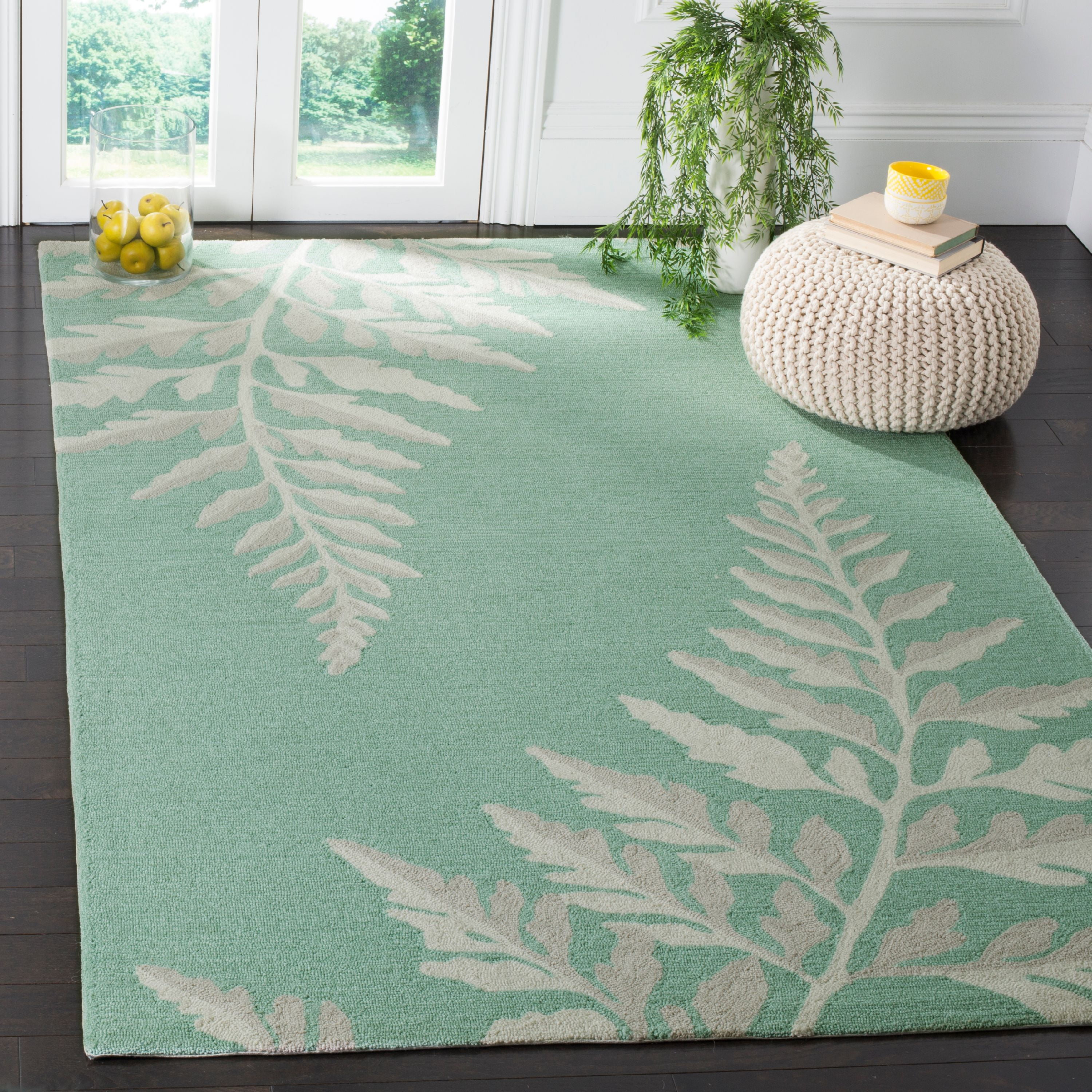 SAFAVIEH Martha Stewart Ferns Floral Area Rug, Cornbread, 8' x 10 ...