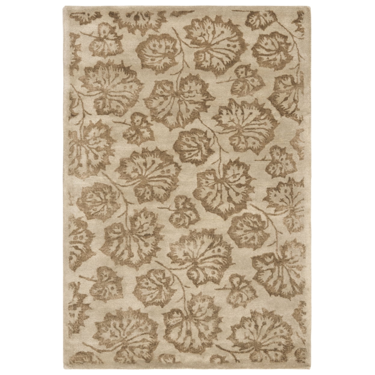 SAFAVIEH Martha Stewart Geranium Leaf Floral Area Rug, Hazelnut/Gold, 3 ...