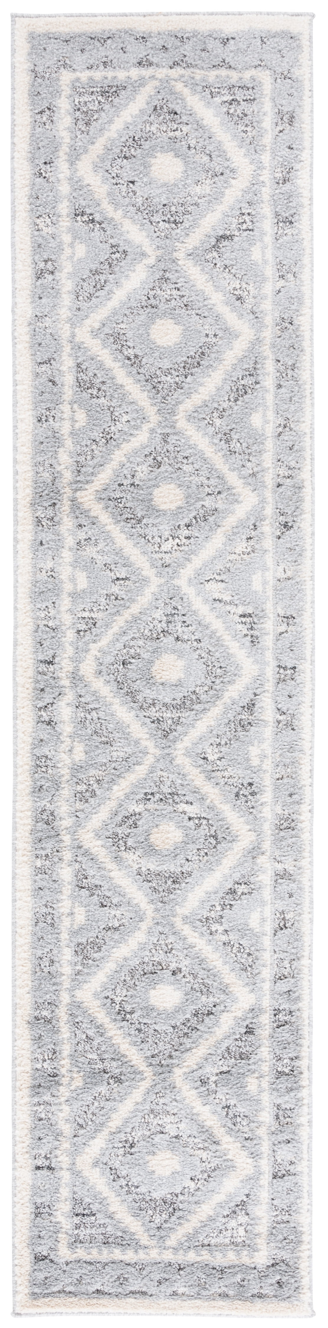SAFAVIEH Martha Stewart Lucia Albert Diamond Shag Runner Rug, Grey ...