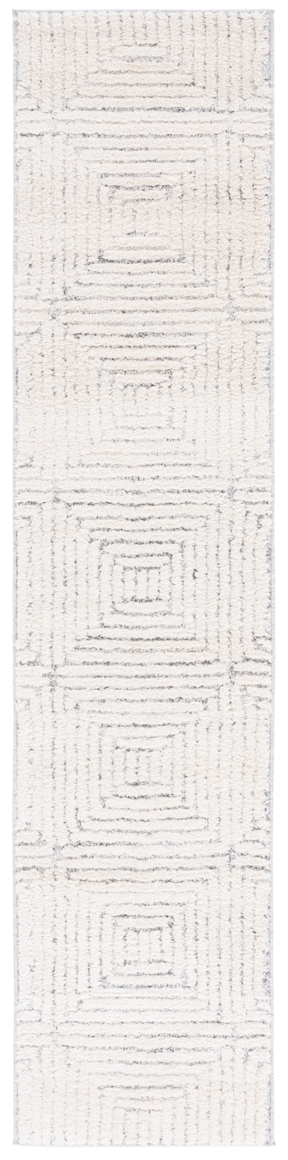 SAFAVIEH Martha Stewart Lucia Noah Geometric Shag Runner Rug, Ivory ...