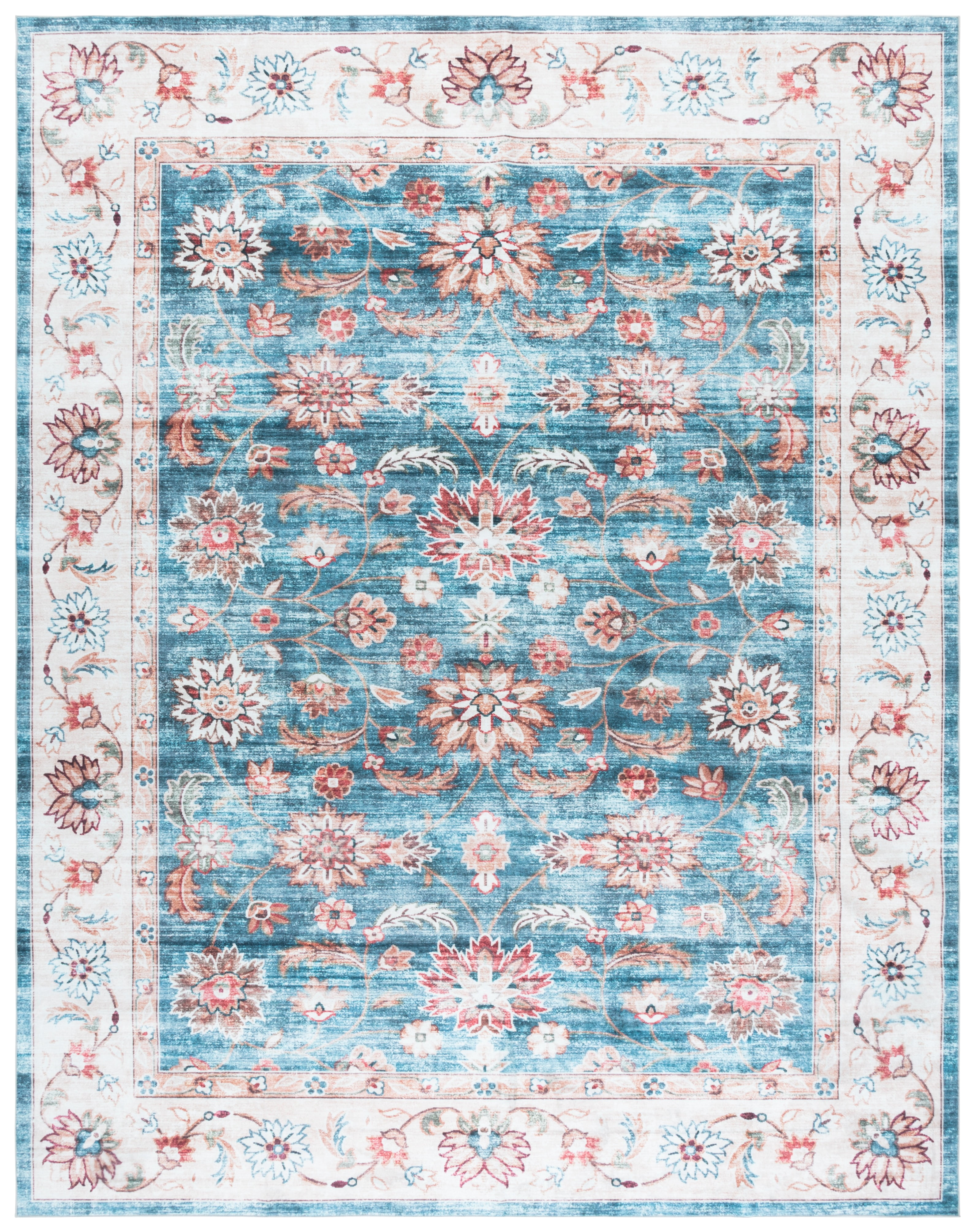 SAFAVIEH Martha Stewart Petrina Floral Machine Washable Area Rug, Green ...