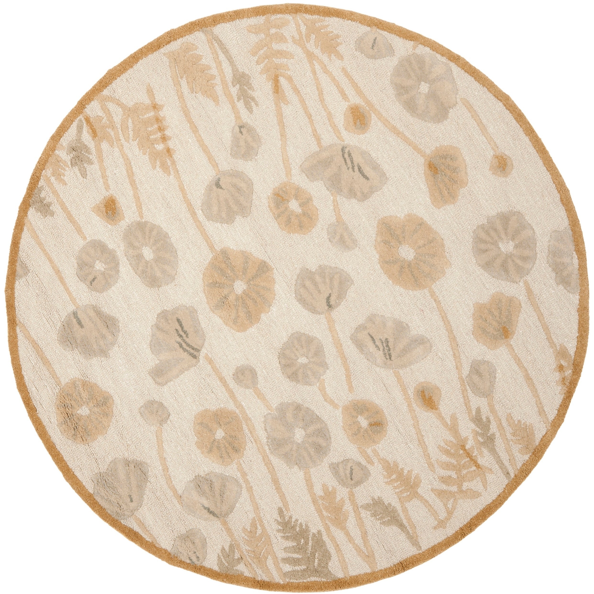 Martha Stewart Poppy Glossary Floral Area Rug, 6 x 6 Round - Wool Blend ...