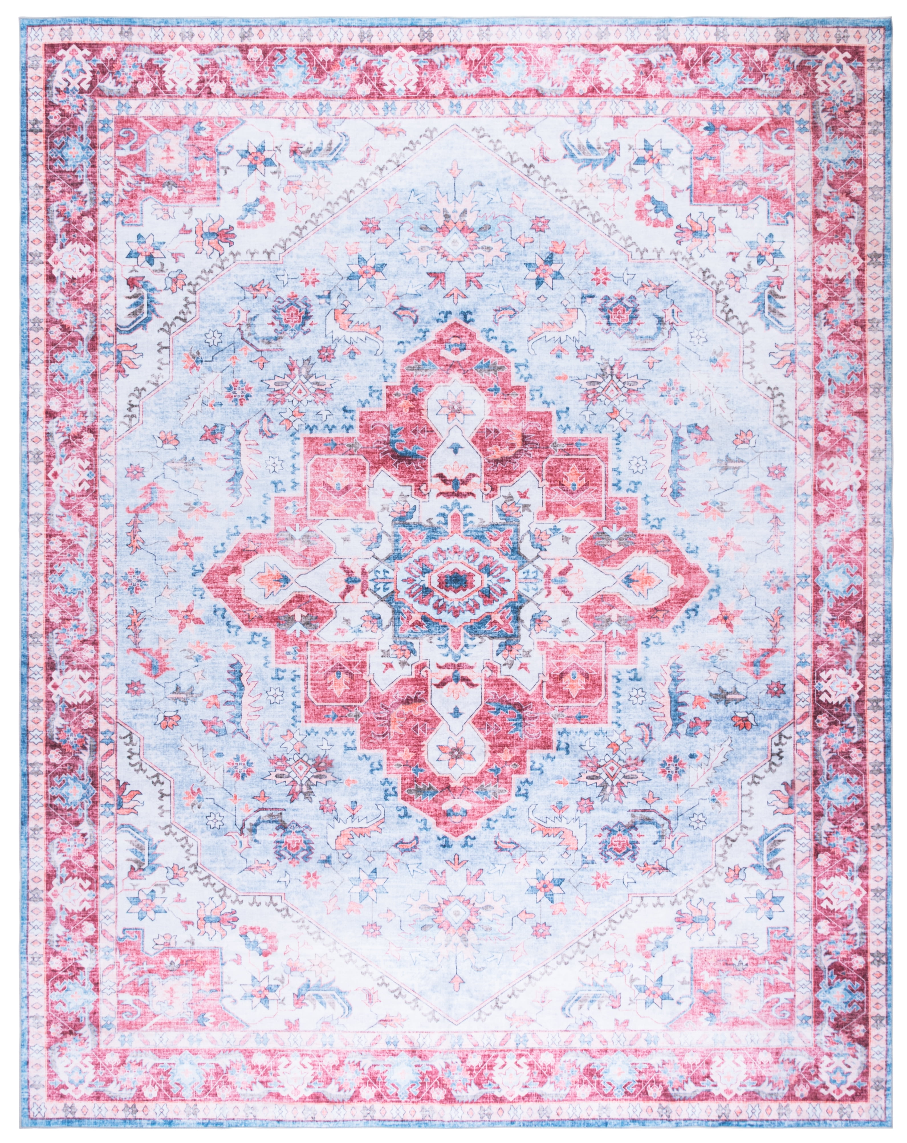 SAFAVIEH Martha Stewart Sunny Medallion Machine Washable Area Rug, Red ...