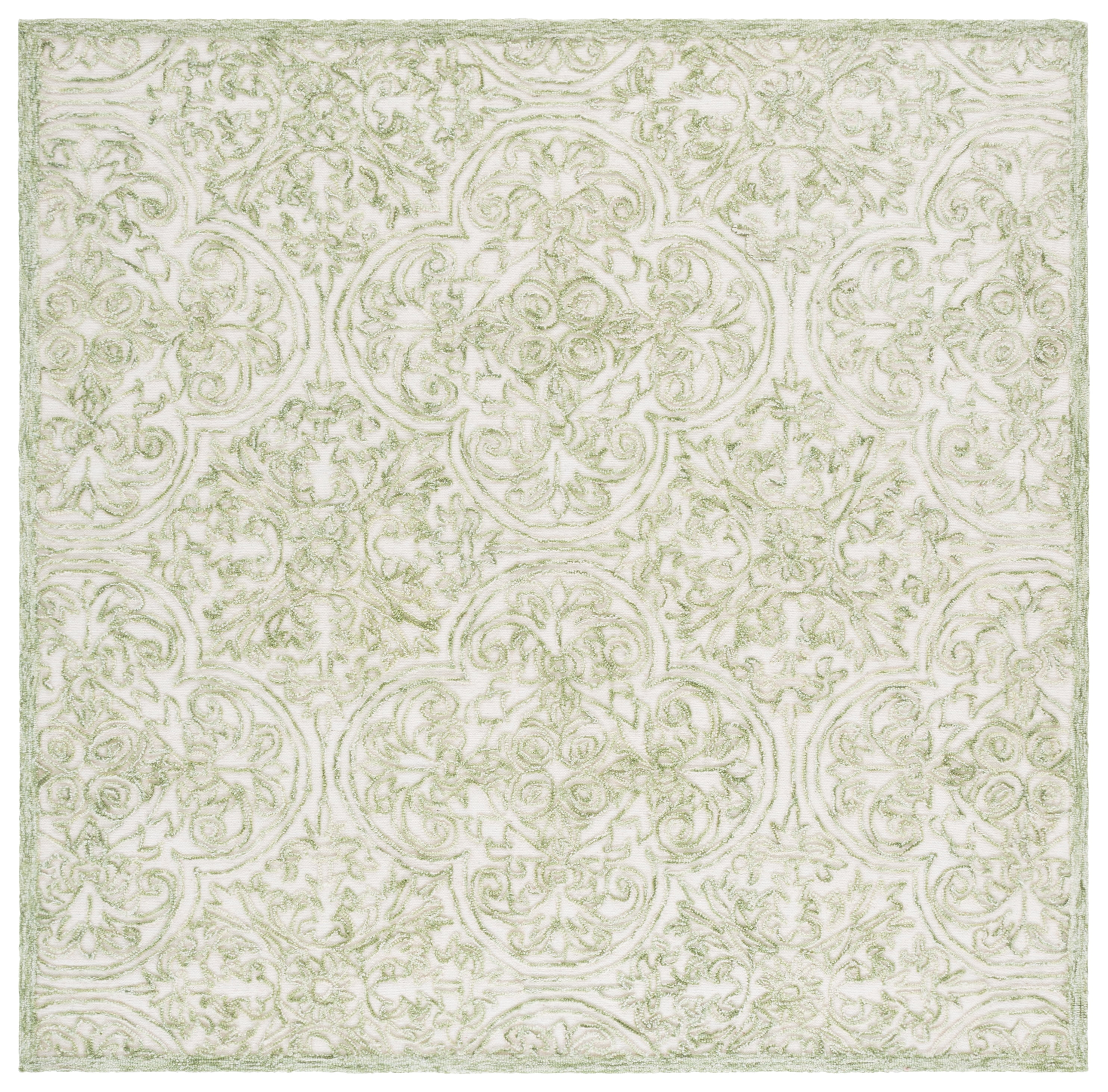 SAFAVIEH Martha Stewart Trace Justina Floral Area Rug, Ivory/Green, 6 ...