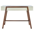 SAFAVIEH Marwood Modern Style Rectangle Desk, White/Walnut (42 in. W x ...