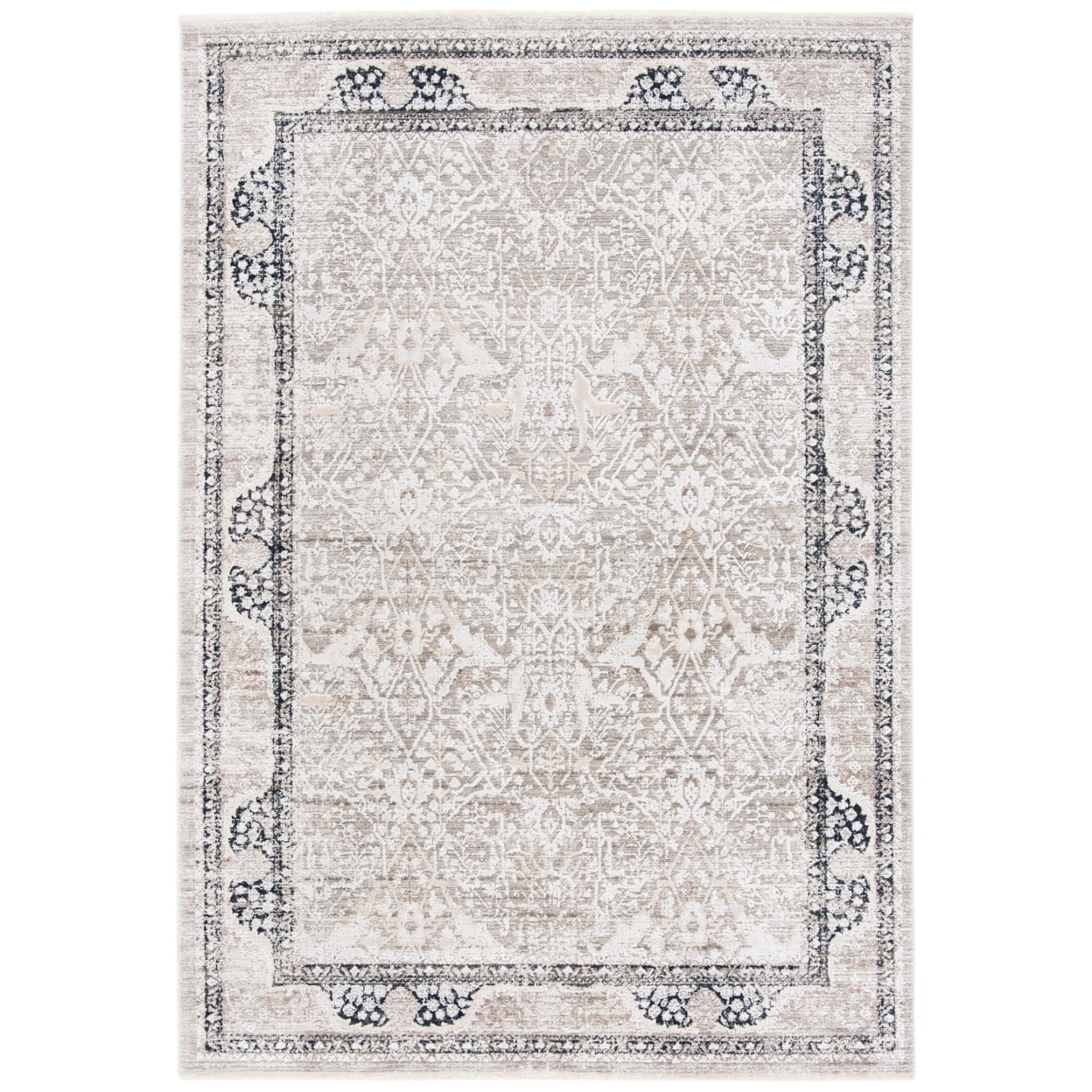 SAFAVIEH Mayflower Codie Medallion Area Rug, Ivory/Beige, 5'5" x 7'6 ...