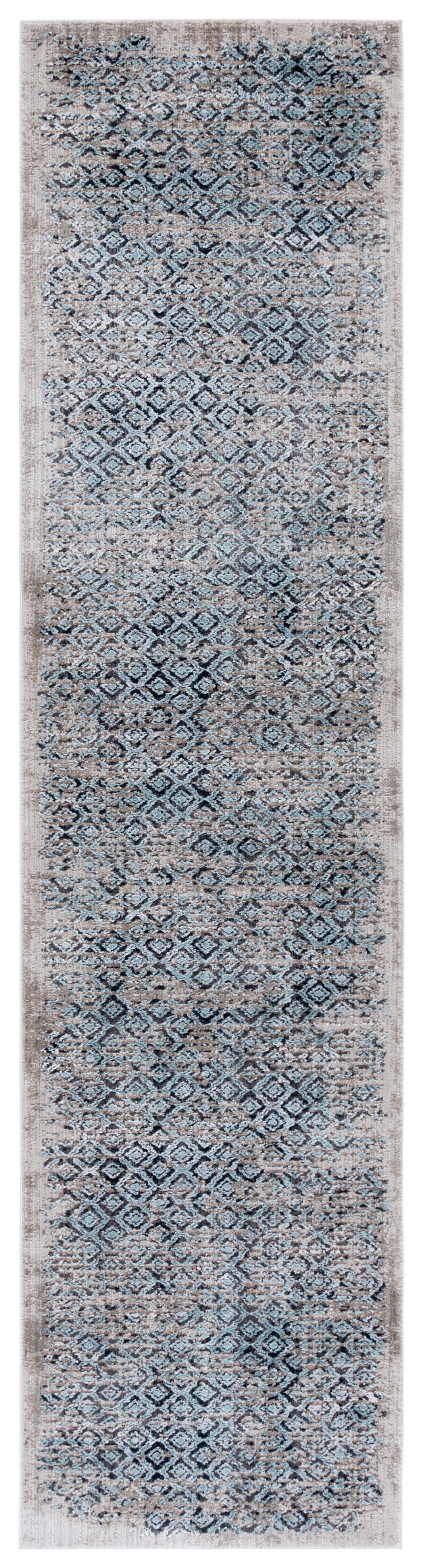 SAFAVIEH Mayflower Huntington Diamond Runner Rug, Ivory/Blue, 2'2" x 9 ...