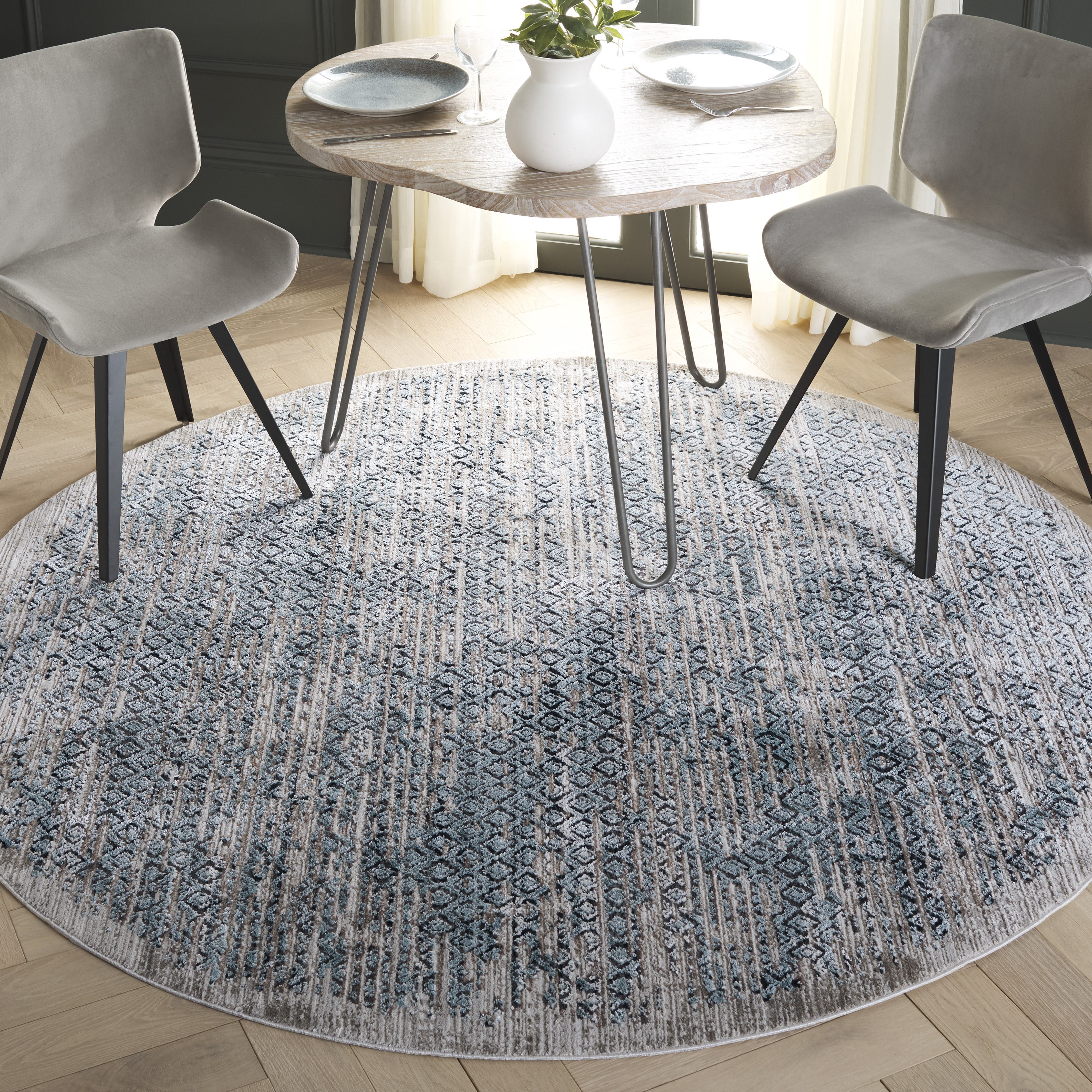 Safavieh Mayflower Huntington Diamond Area Rug, Ivory/Blue, 6'7" x 6'7 ...