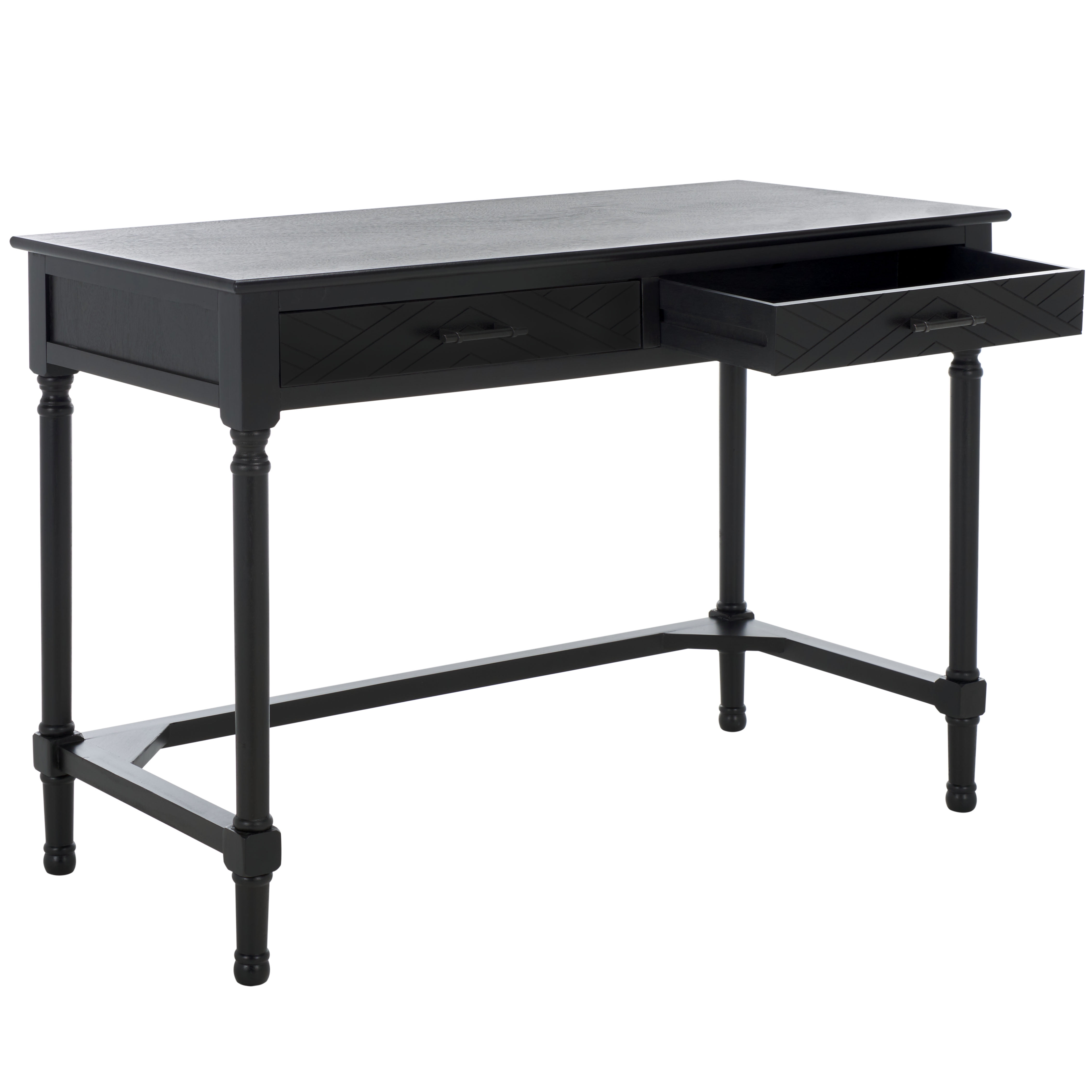 SAFAVIEH Mckin.lee Solid Retro 2 Drawer Writin.g Desk, Black (42 in. W ...