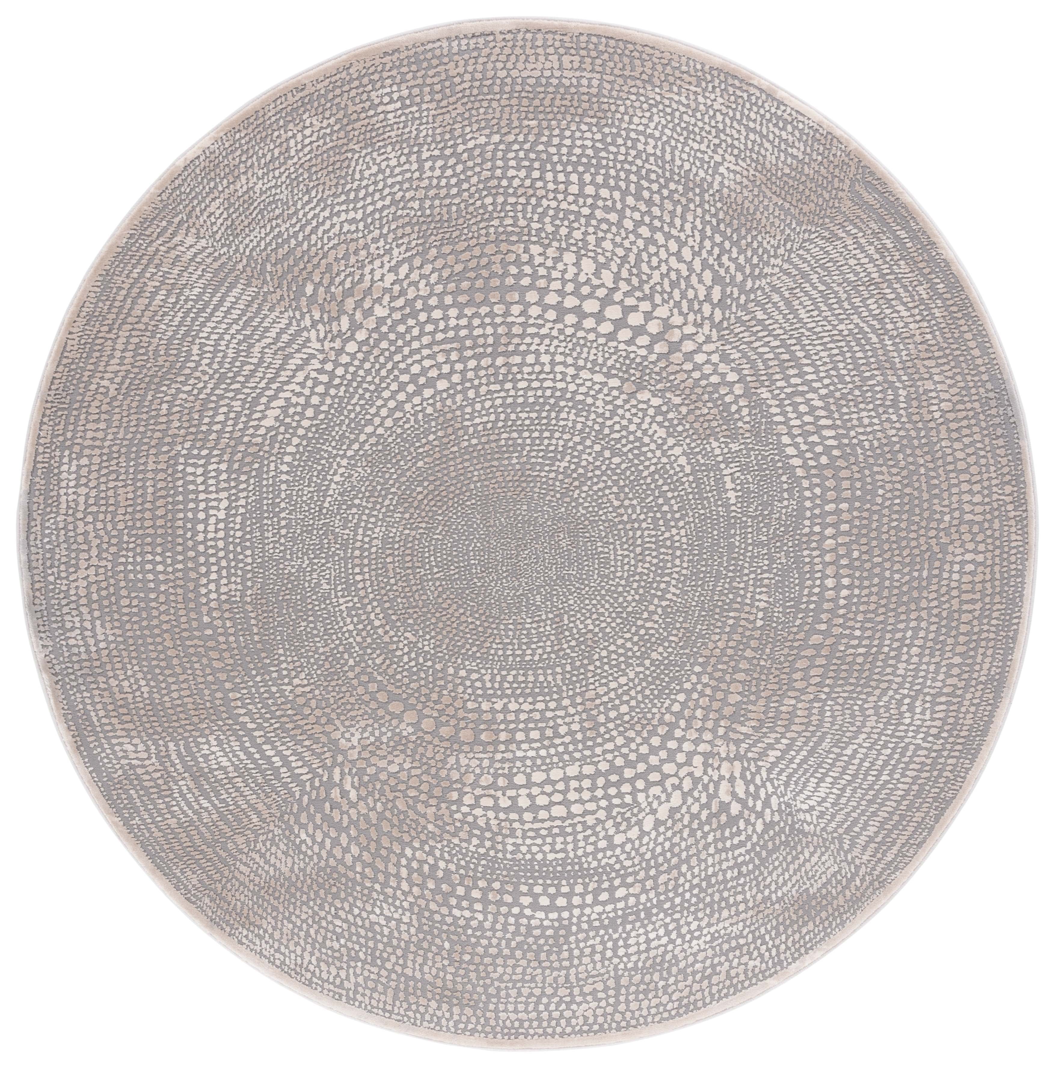 SAFAVIEH Meadow Lactrice Polka Dot Area Rug, Ivory/Grey, 4' x 4' Round ...
