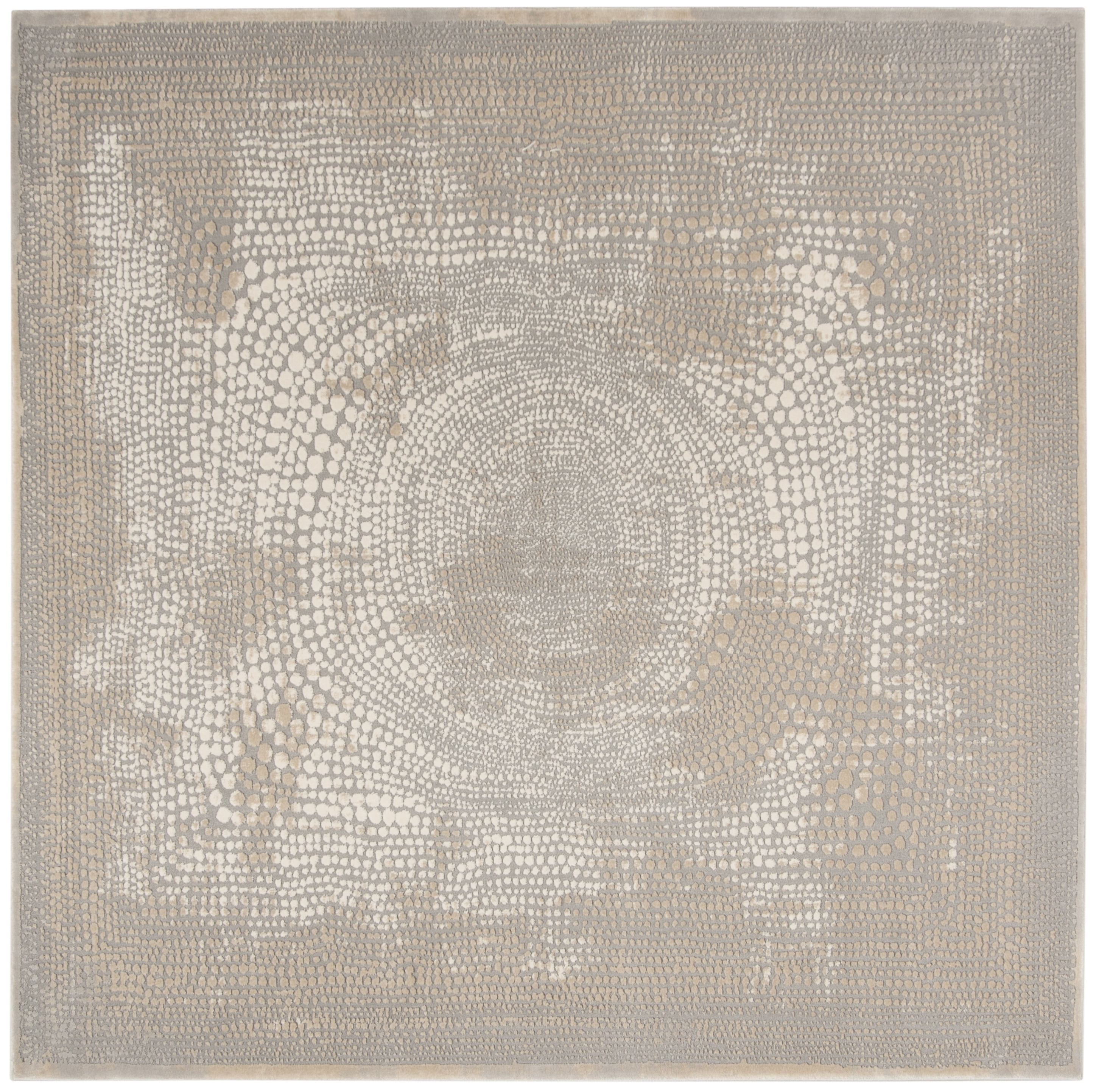SAFAVIEH Meadow Lactrice Polka Dot Area Rug, Ivory/Grey, 5' x 5' Square ...